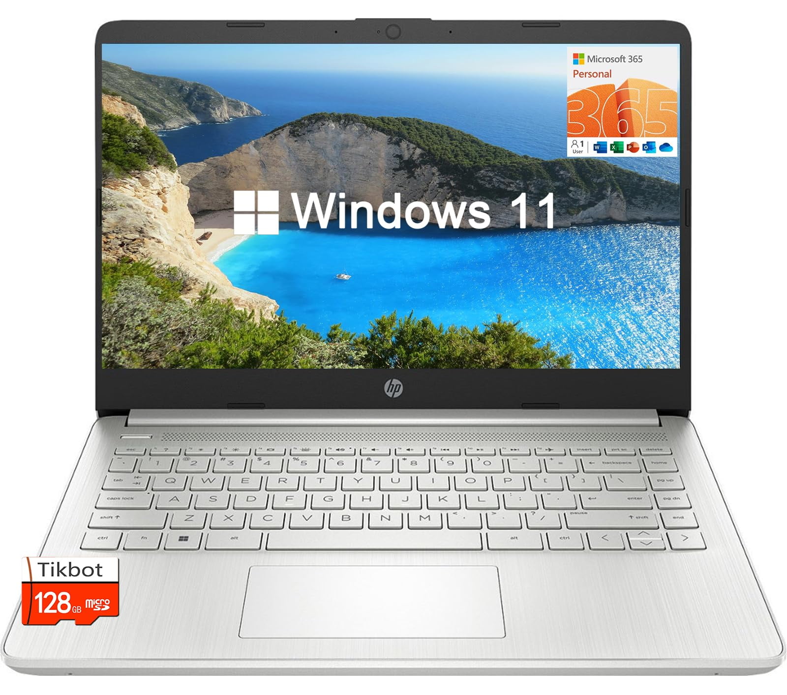 HP Stream 14" HD BrightView Laptop, Intel Celeron N4120, 8GB RAM, 128GB ...