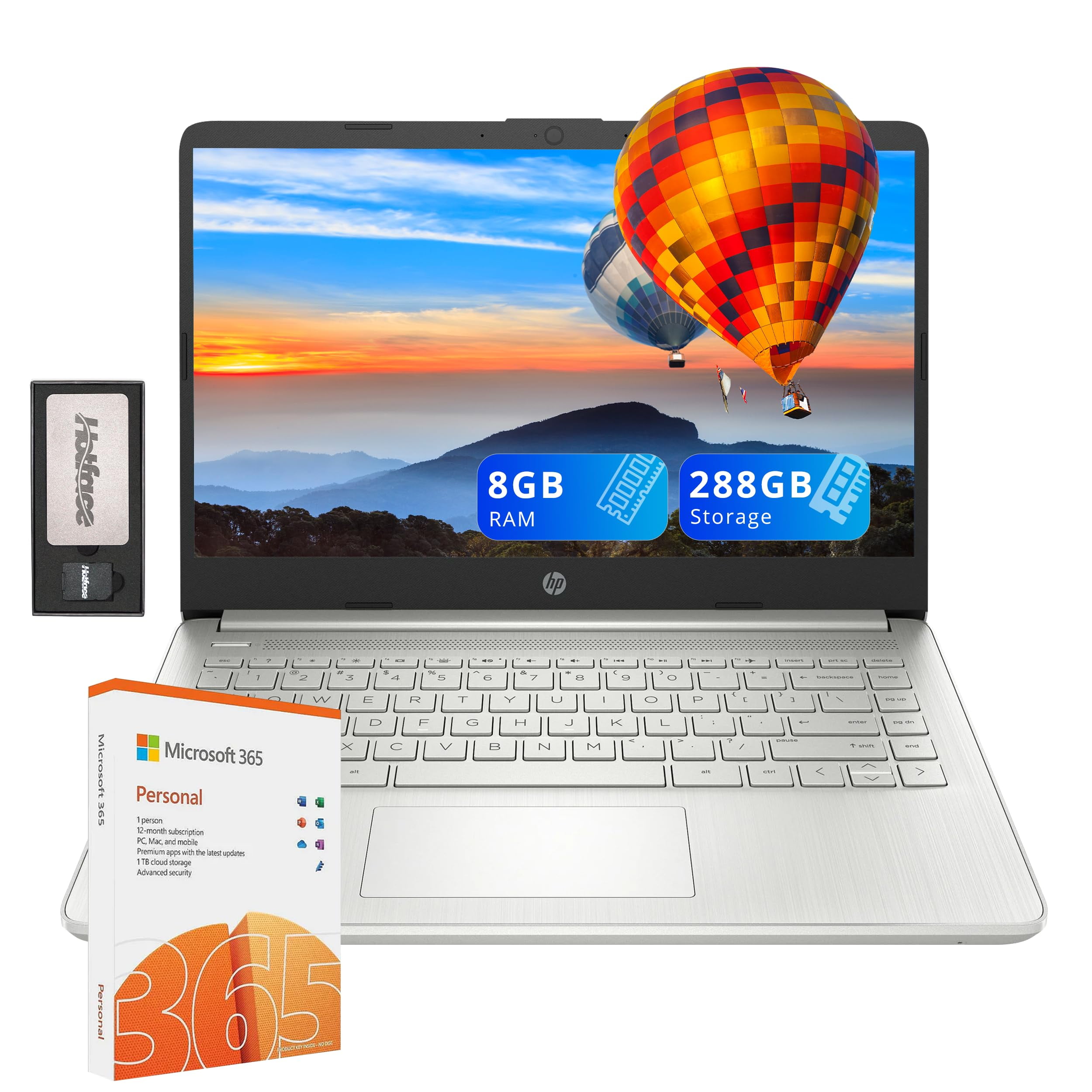 HP Stream 14" HD BrightView Laptop, Intel Celeron N4120, 8GB RAM, 288GB ...