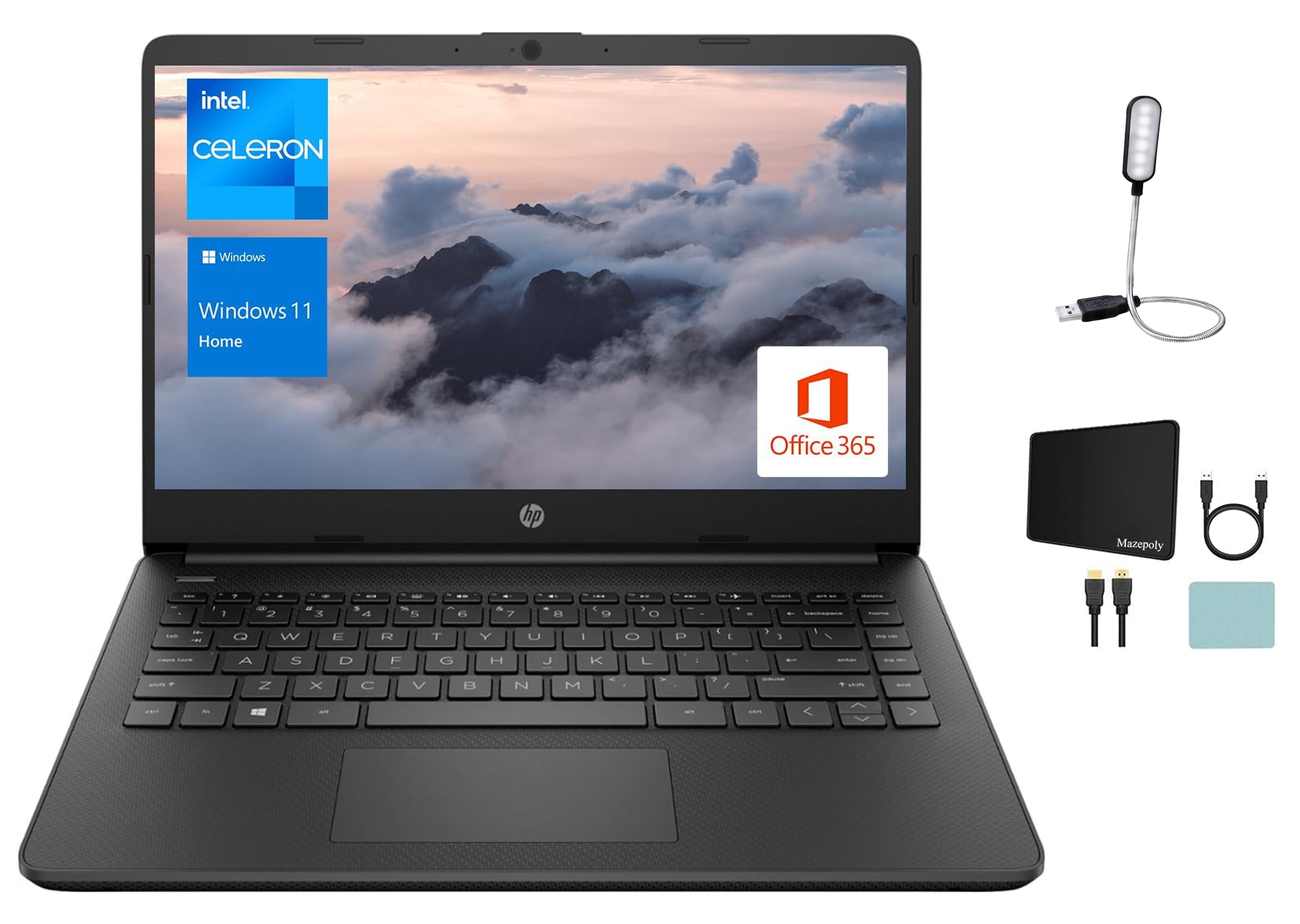"HP Stream 14"" HD Laptop, Intel N4120, 16GB, 64GB eMMC, WiFi ...