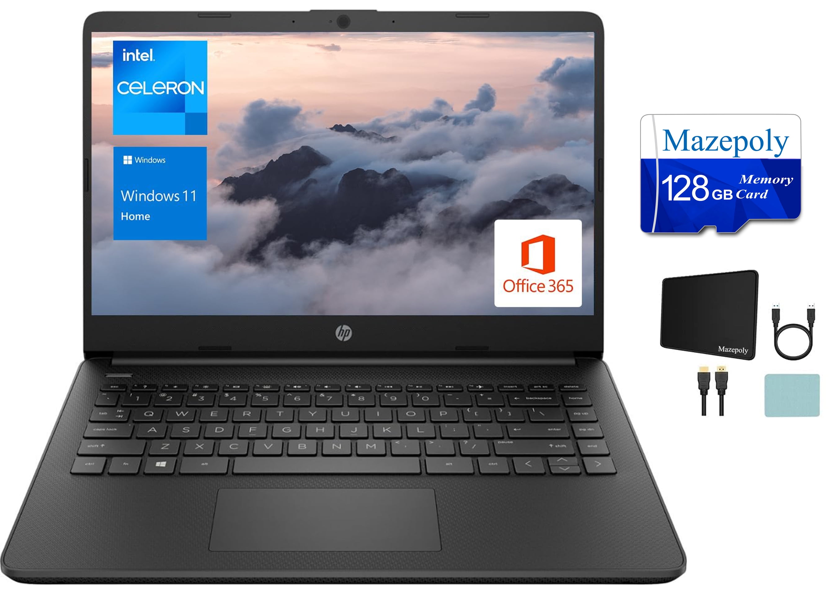 HP Stream 14" HD, Business Laptop, Intel N4120, 16GB RAM, 64GB eMMC ...