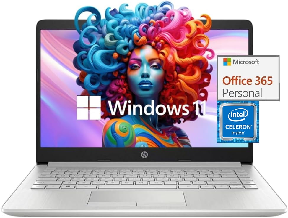 HP Stream 14" HD Laptop, Intel Celeron N4120, 4GB RAM, 64GB eMMC, Intel ...