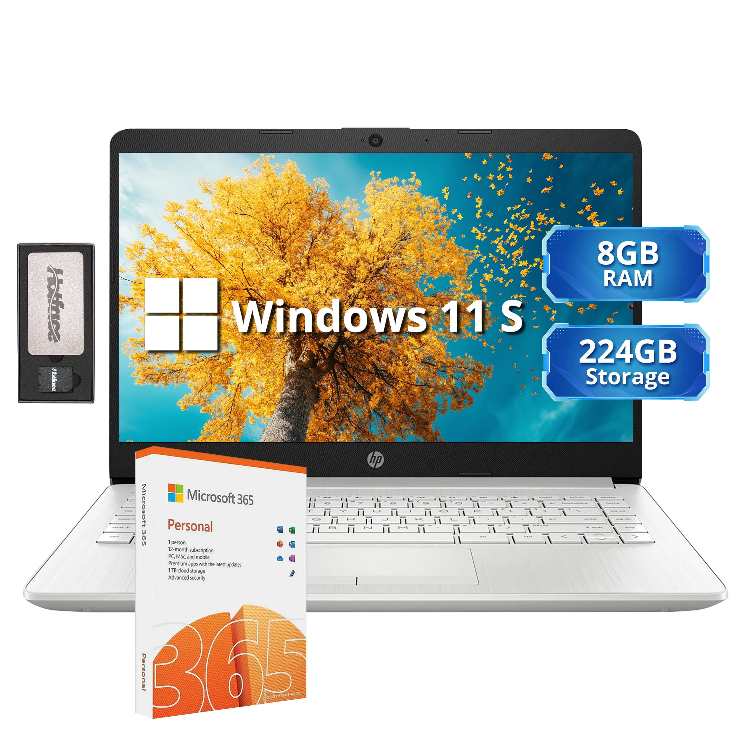 HP Stream 14" HD Lightweight Laptop, Intel Celeron N4120, 8GB RAM ...