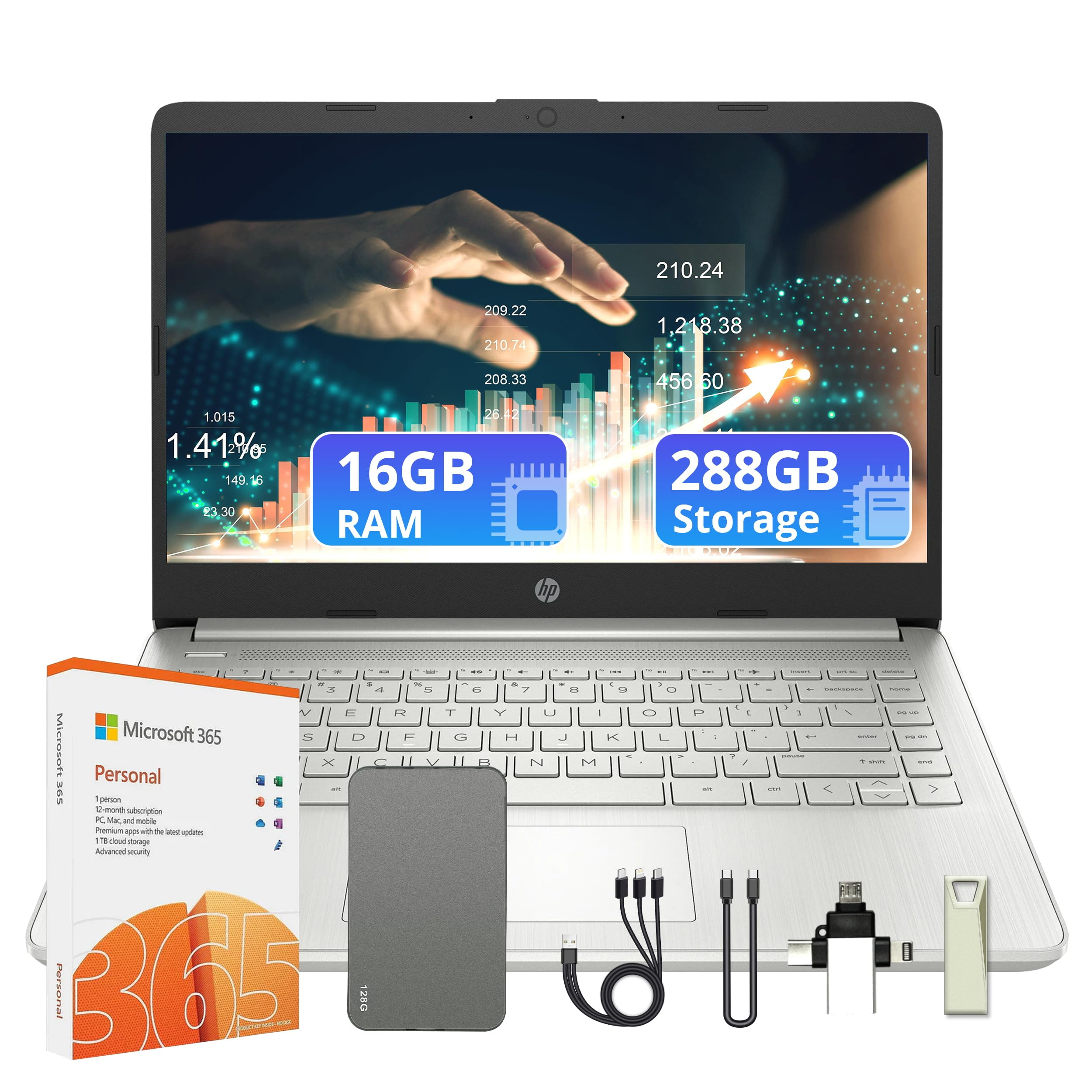 HP Stream 14" HD Micro-Edge Laptop, Intel Quad-Core N4120 (Up to 2.6 ...