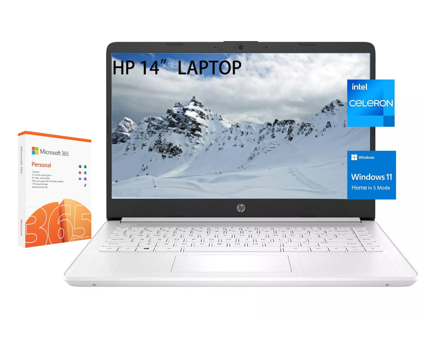 HP Stream 14 Inch Laptop for Student，Intel Celeron N4120,4GB RAM,64GB ...