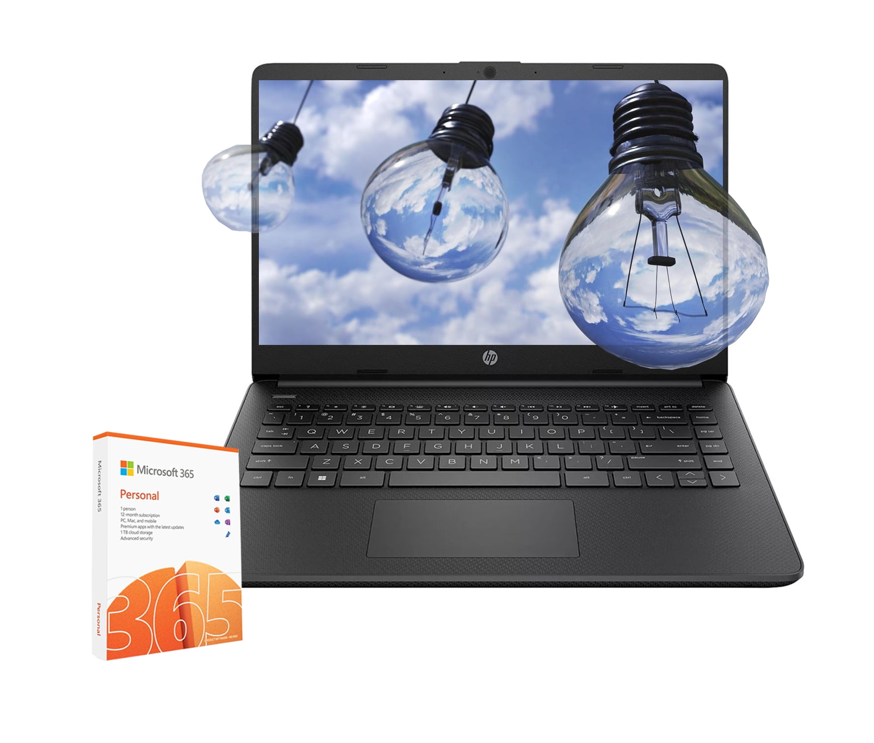 HP Stream 14" Laptop, HD BrightView, Intel Celeron N4120, 8GB RAM ...