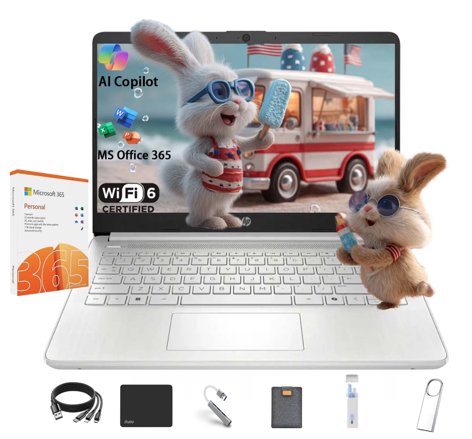 HP Stream 14 Student Business Laptop, Intel N150 Processor(Quad-core), 8GB RAM, 384GB Storage ...