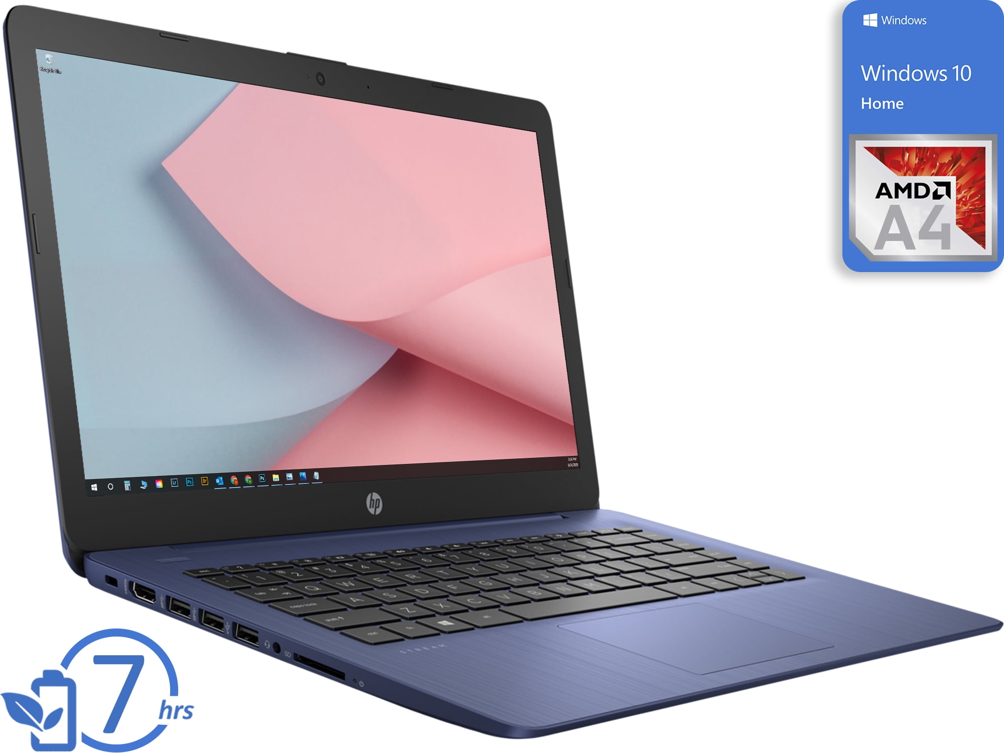 HP Stream Notebook, 14" HD Display, AMD A4-9120E Upto 2.2GHz, 4GB RAM ...