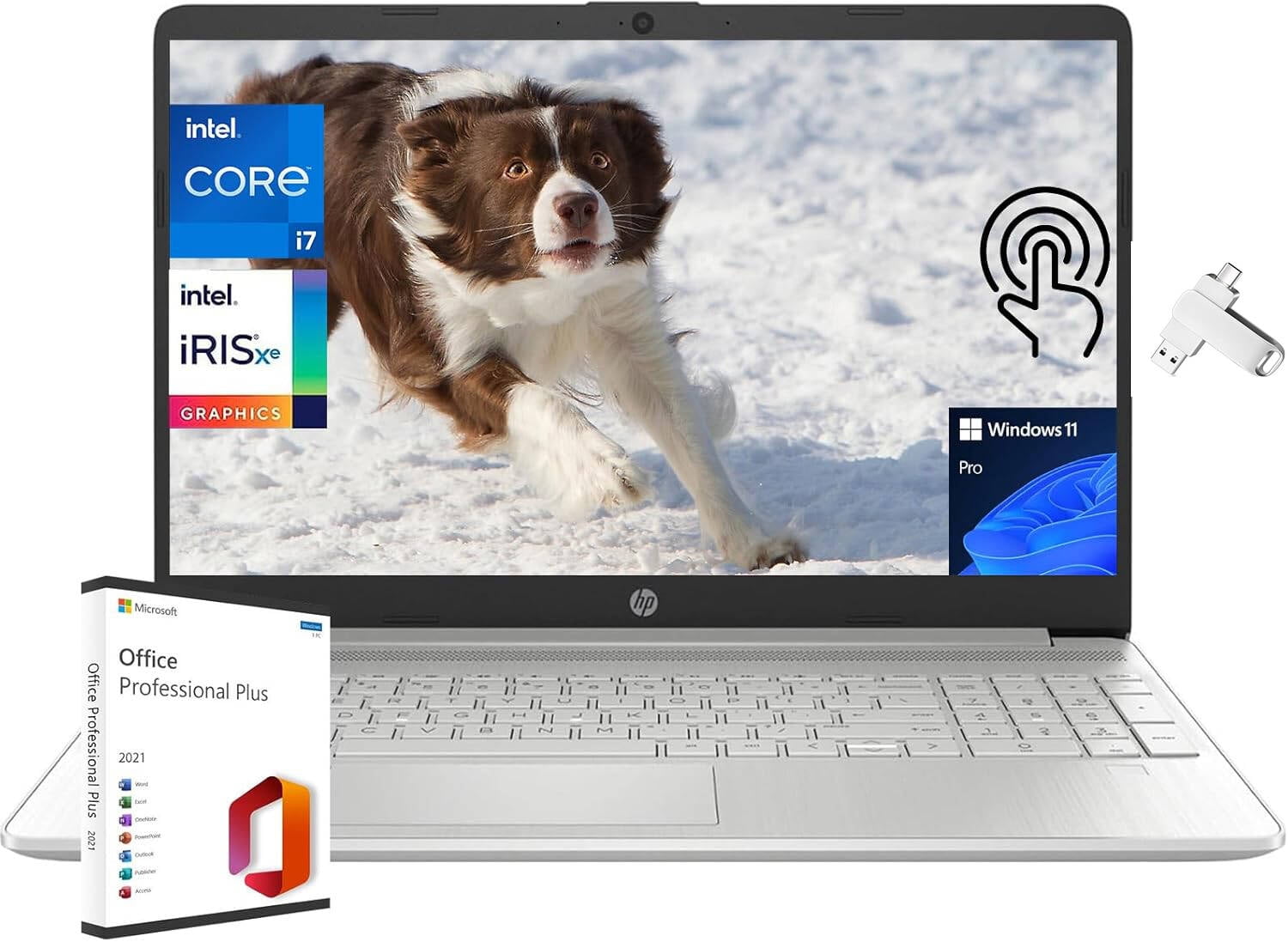 HP Touch-Screen Laptop Computer for Business - Windows 11 Pro with ...