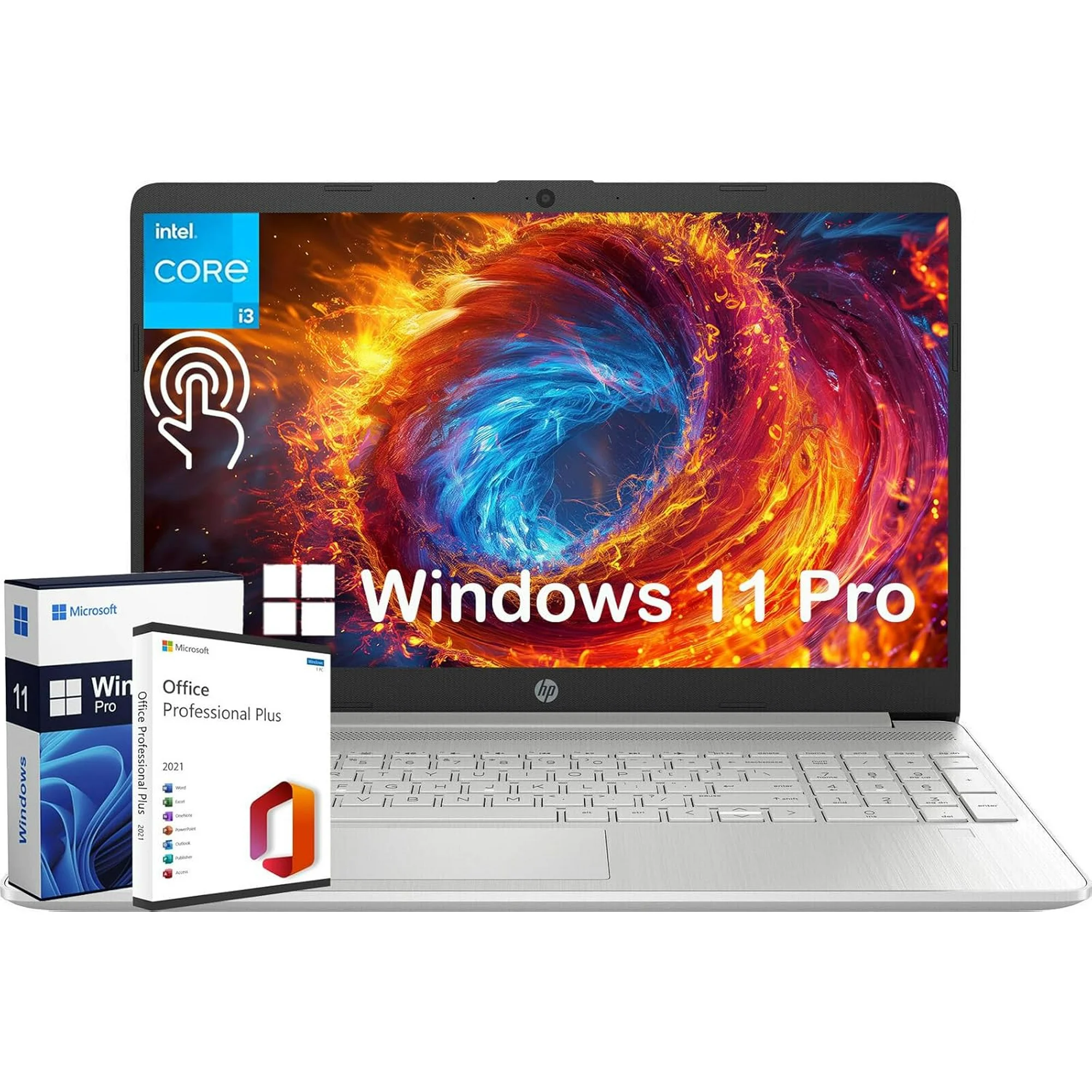 HP Touch-screen Laptop, 15.6" HD Micro-Edge Display, Intel 6-Core i3 ...