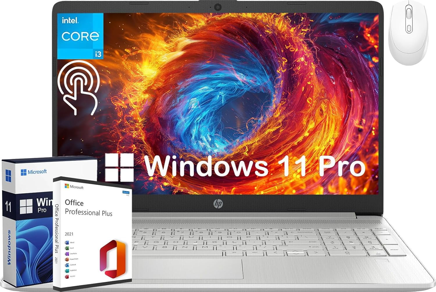 HP Touch-screen Laptop, 15.6" HD Micro-Edge Display, Intel 6-Core i3 ...