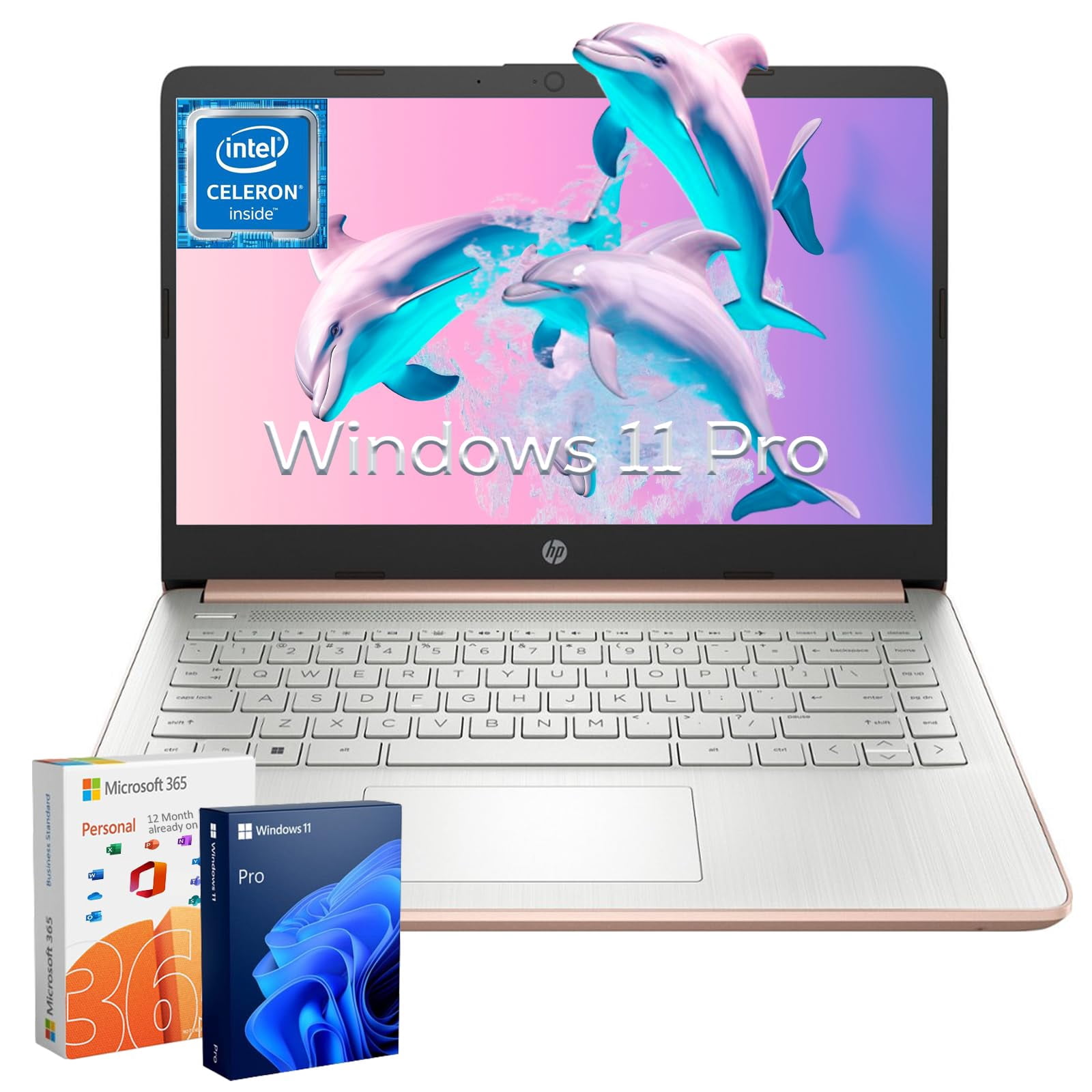 HP Ultra-Thin Everyday Laptop Notebook - Windows 11 Pro & 1-Year ...