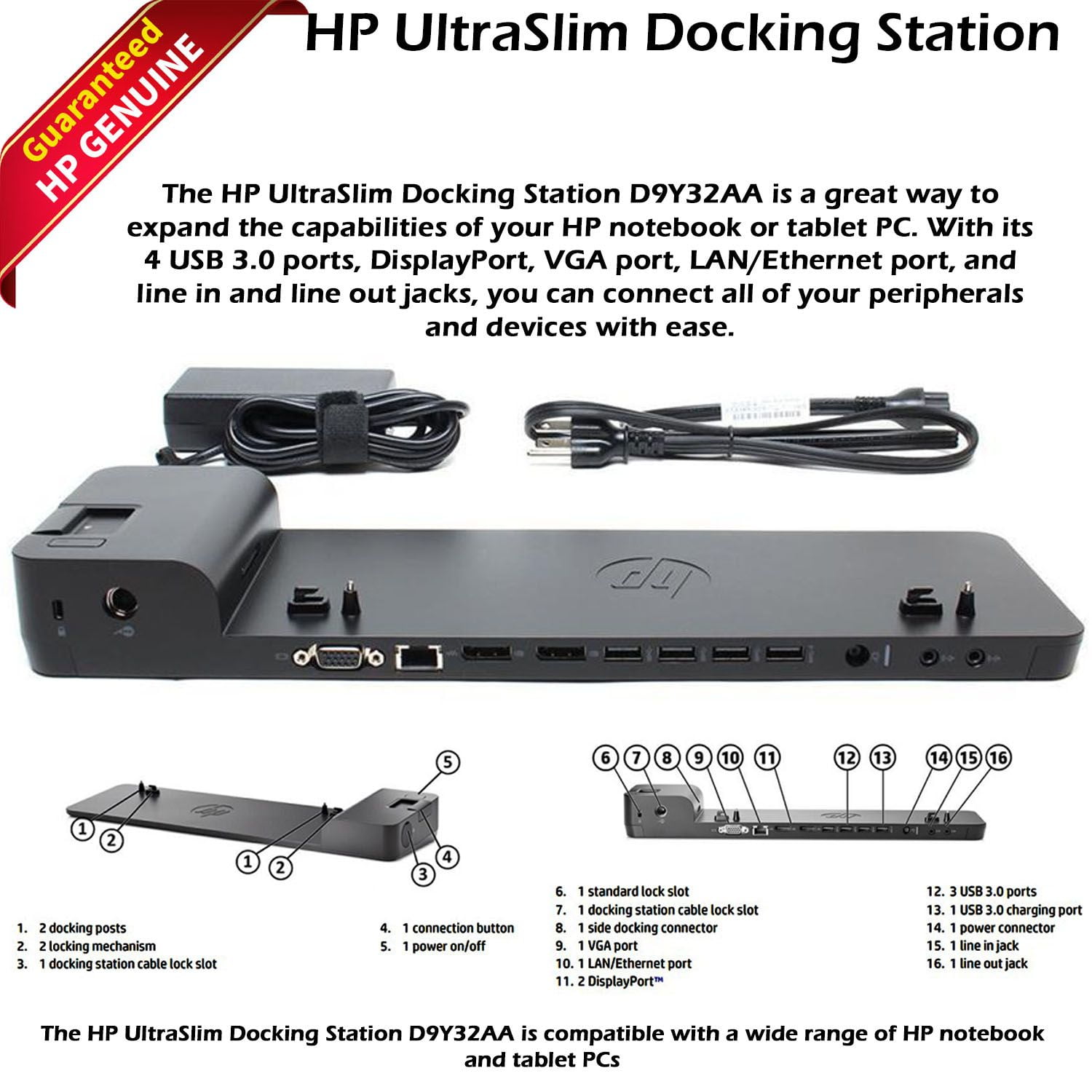 HP UltraSlim Docking Station For EliteBook 820 G1 840 G1, 07/24/2023