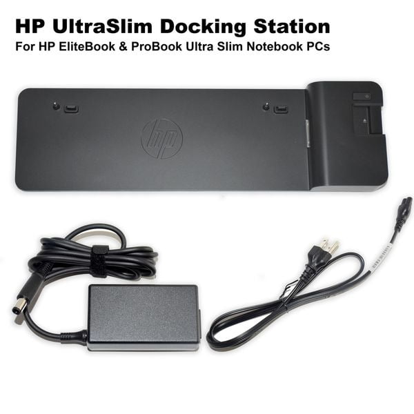 HP UltraSlim Docking Station with USB 3.0, DisplayPort, VGA & Gigabit ...
