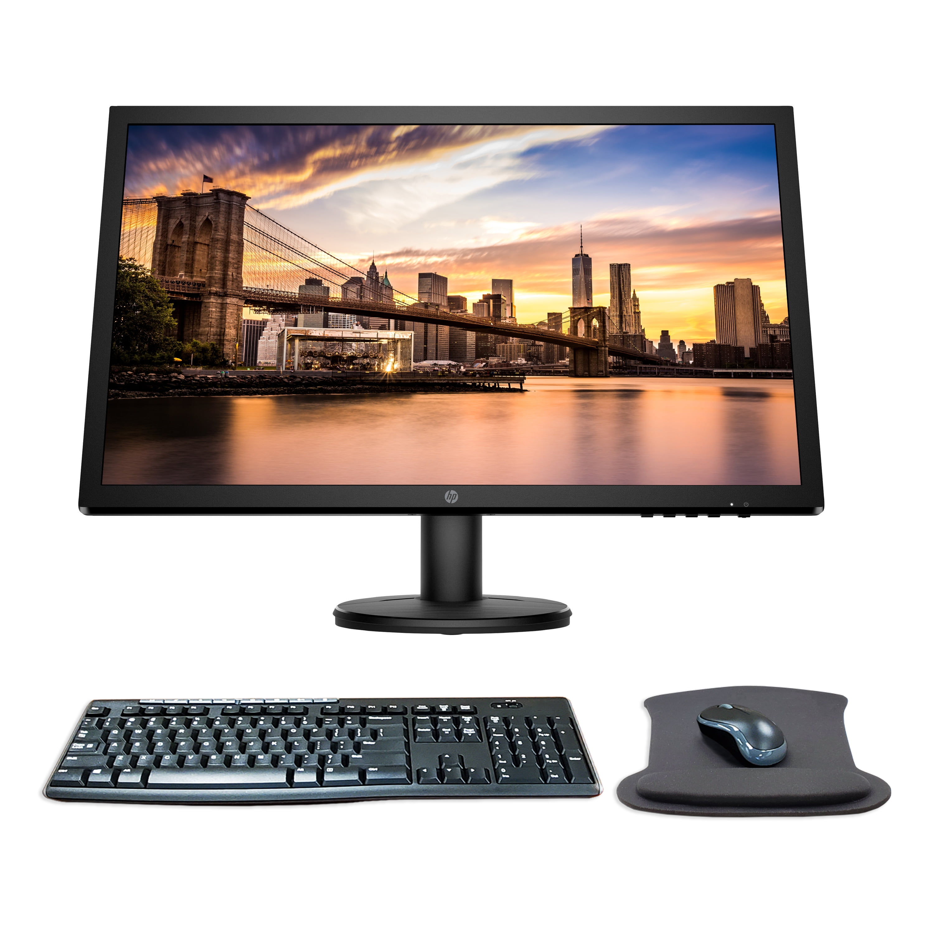 HP V24 24 Inch FHD LED-Backlit LCD Monitor Home Office Bundle with ...
