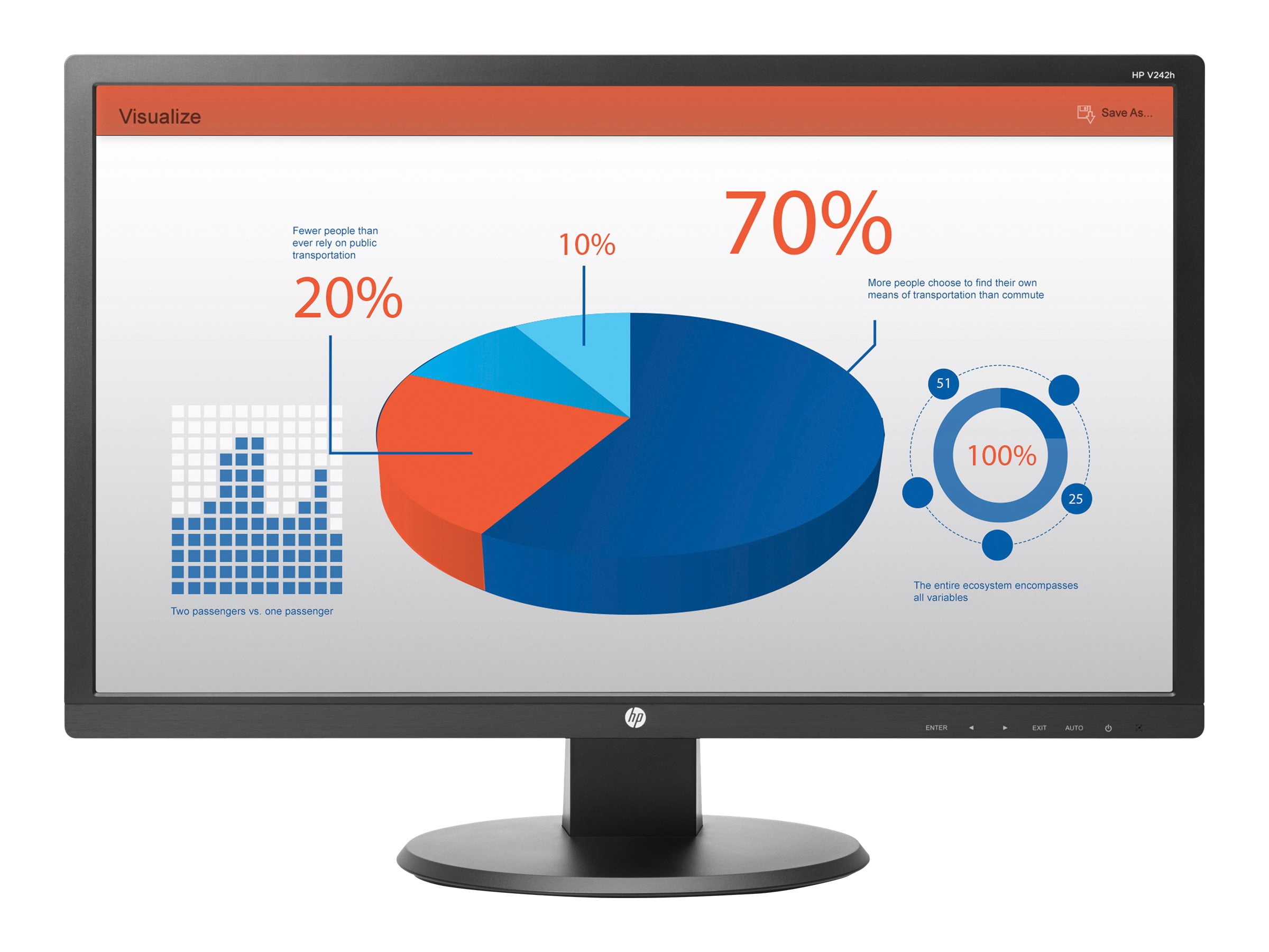 HP V242h 24" Class Full HD LCD Monitor, 16:9 - Walmart.com