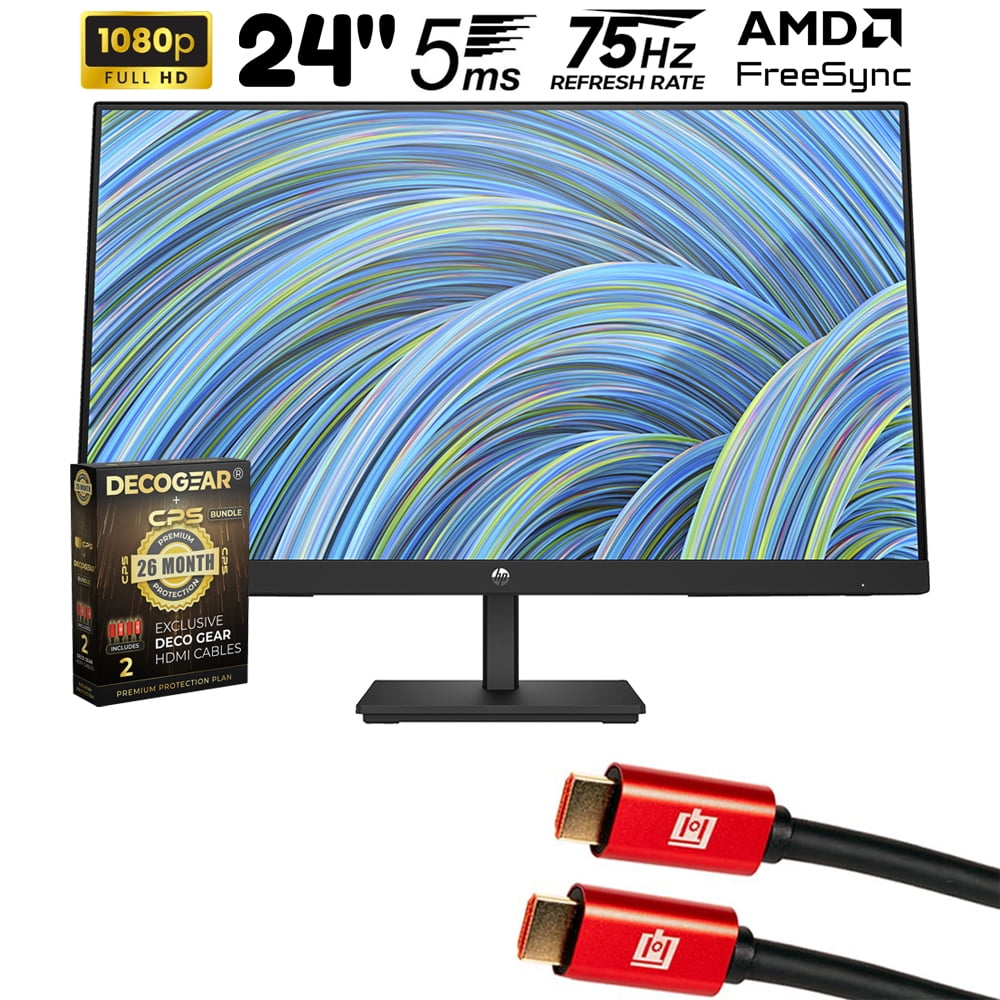 HP V24v G5 24" FHD 16:9 5ms 75Hz FreeSync LCD Monitor, Black 65P62AA ...