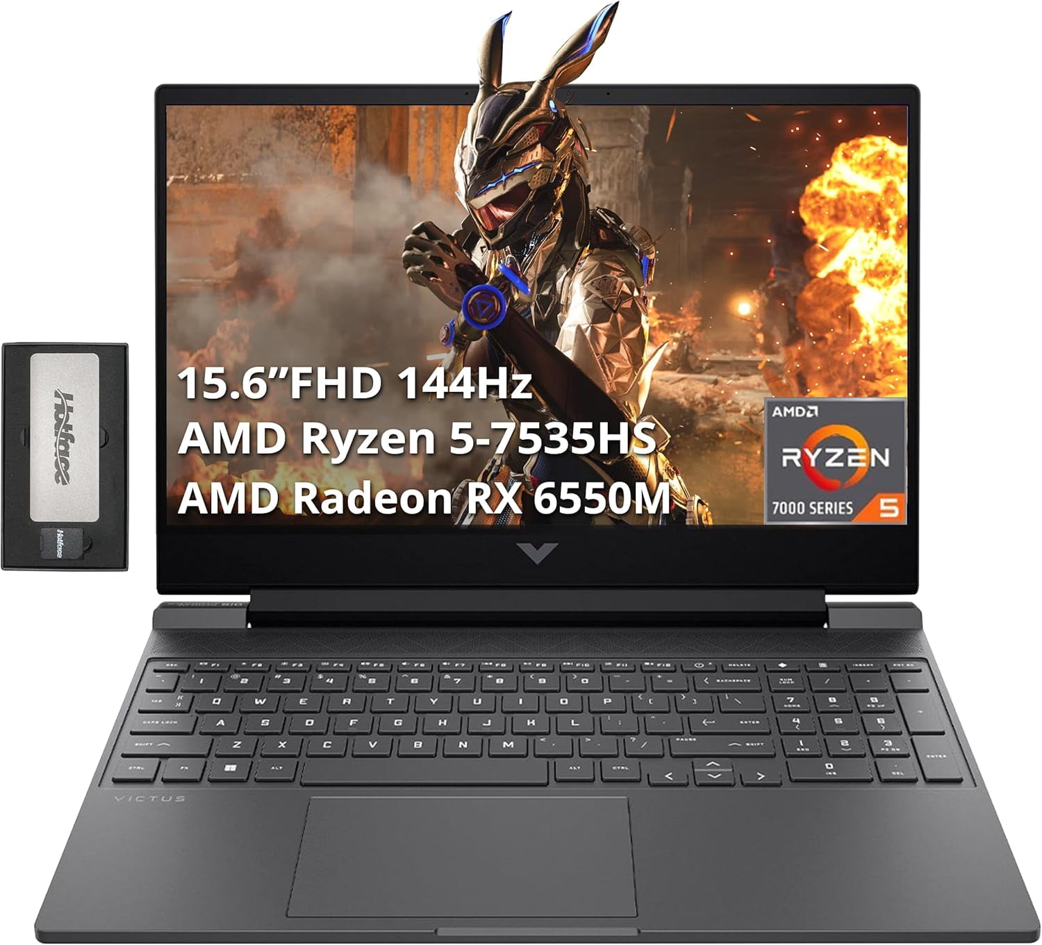 HP Victus 15.6" FHD 144Hz Gaming Laptop, AMD Ryzen 5-7535HS, 16GB DDR5 ...