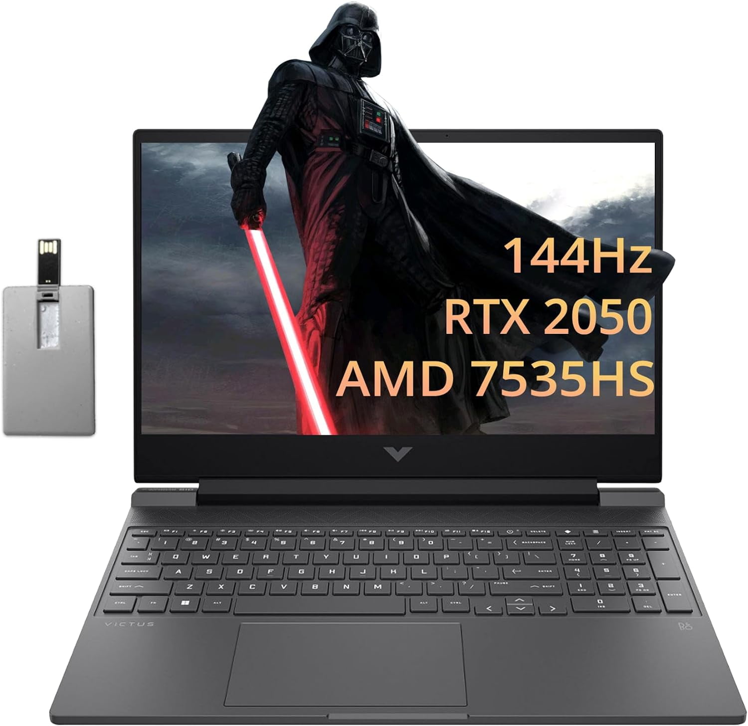 HP Victus 15.6" FHD 144Hz Gaming Laptop, AMD Ryzen 5 7535HS, NVIDIA GeForce RTX 2050, 8GB DDR5 ...
