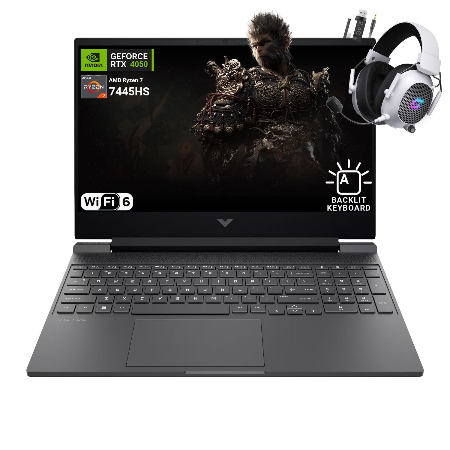 HP Victus 15.6" FHD 144Hz Gaming Laptop - AMD Ryzen 7 7445HS, 16GB RAM ...