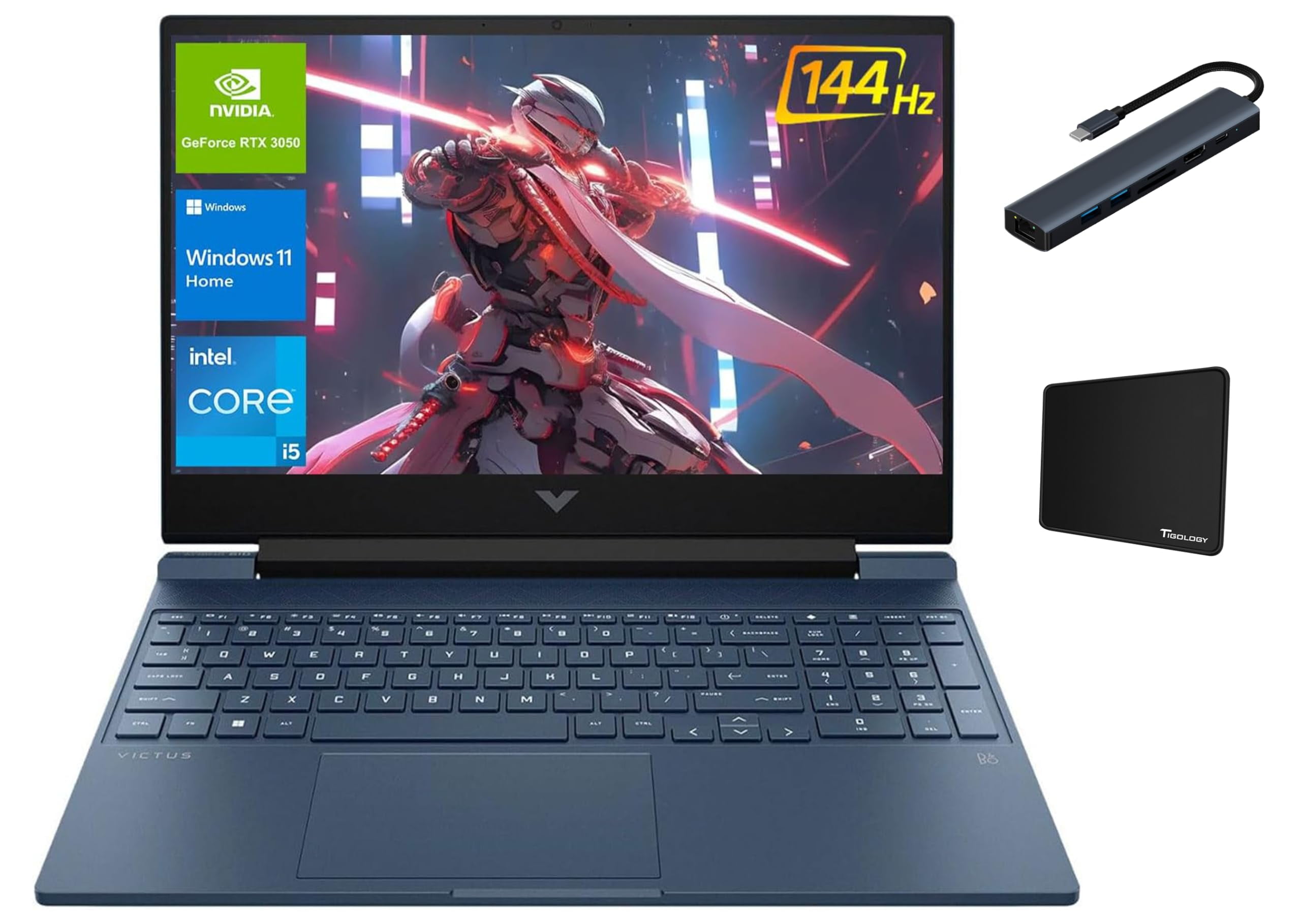 HP Victus 15.6" FHD 144Hz Gaming Laptop, Intel Core i5-12450H, 16GB RAM ...