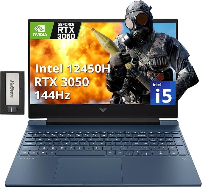 HP Victus 15.6" FHD 144Hz Gaming Laptop, Intel i5-12450H, 8GB RAM ...