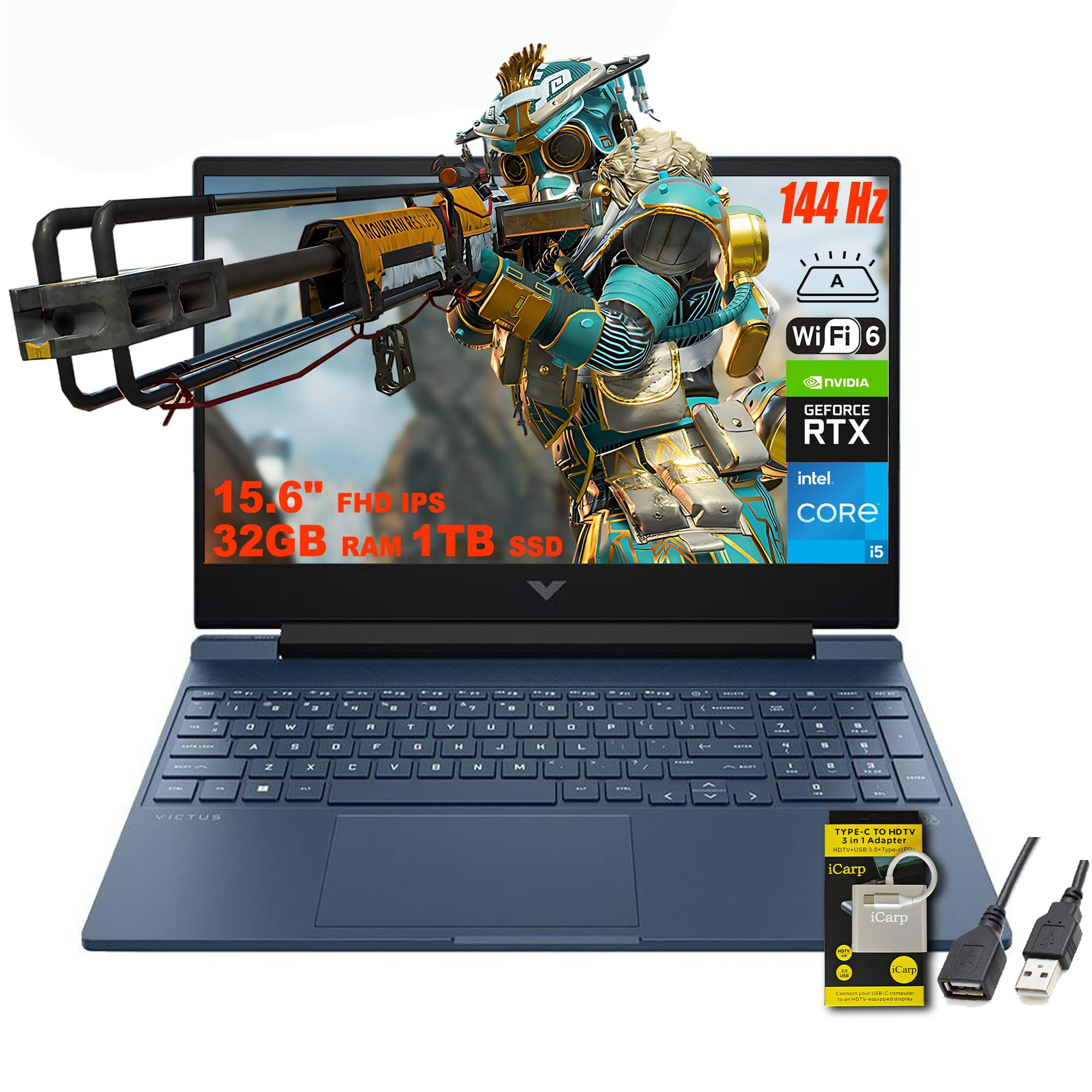 HP Victus 15.6" FHD 144Hz IPS Gaming Laptop, Intel 12th Gen Core i5 ...