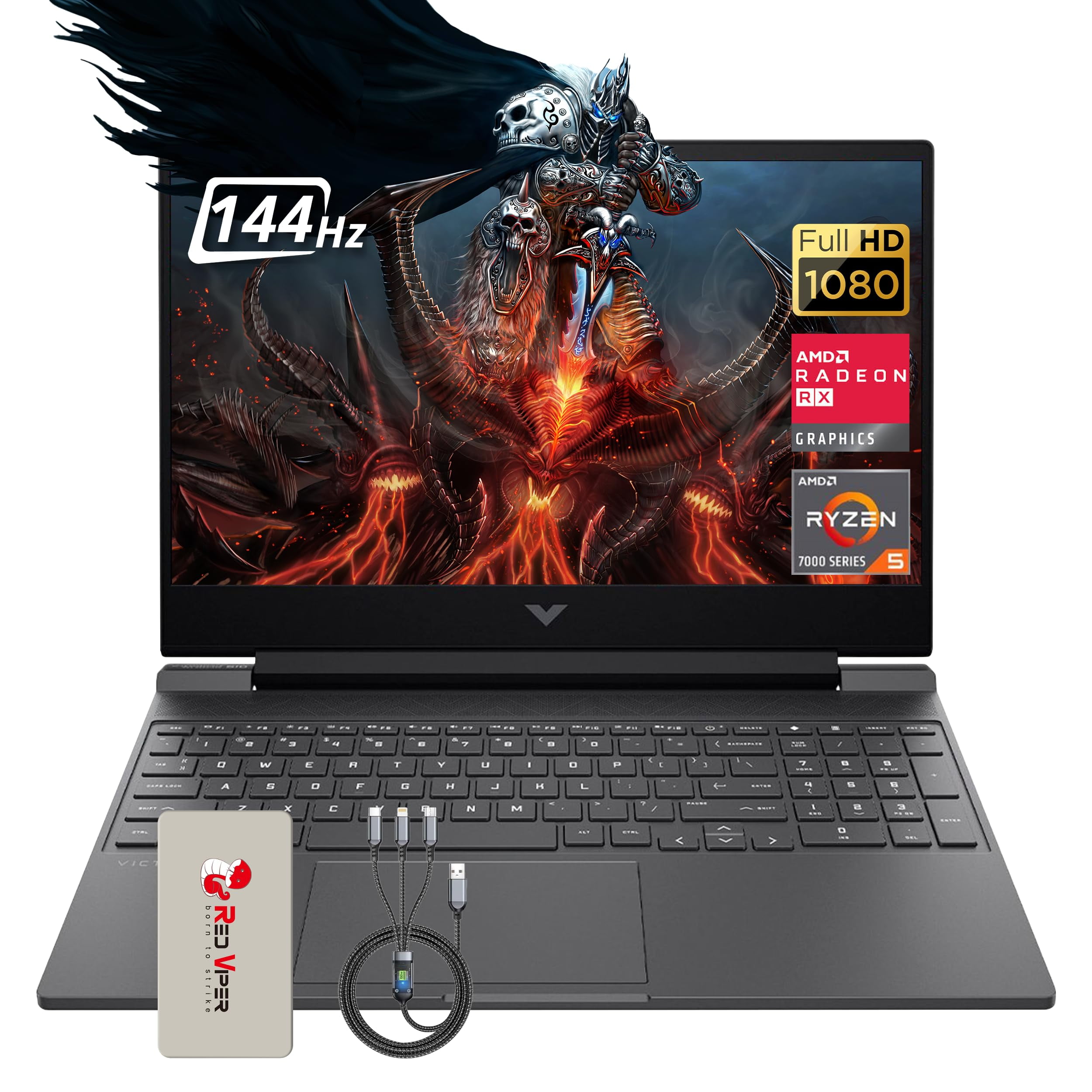 HP Victus 15.6" Gaming Laptop, 144Hz FHD IPS Display, AMD Ryzen 5 7535HS, AMD Radeon RX 6550M ...
