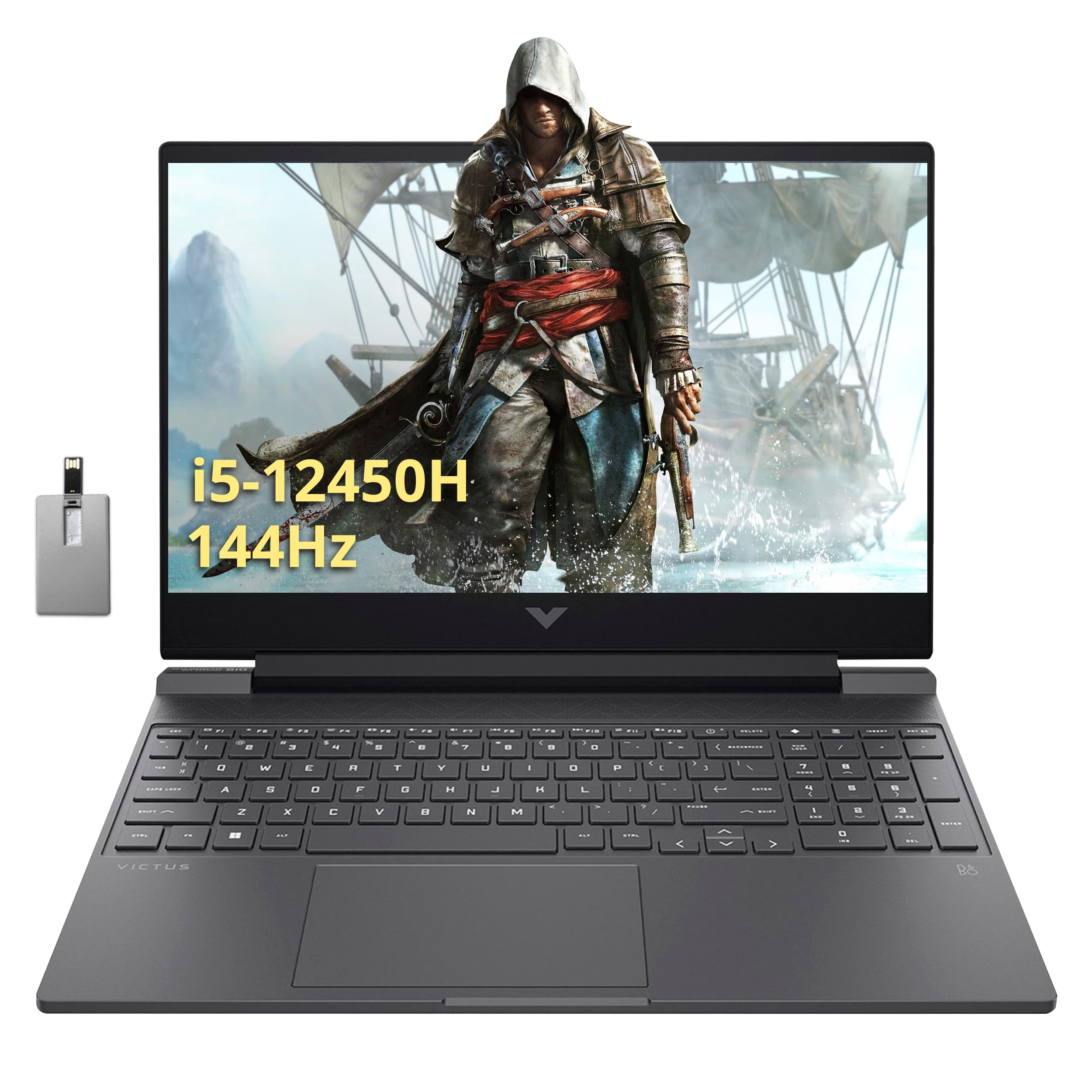 HP Victus 15.6" Gaming Laptop, FHD 144Hz LED Display, Intel i5-12450H ...