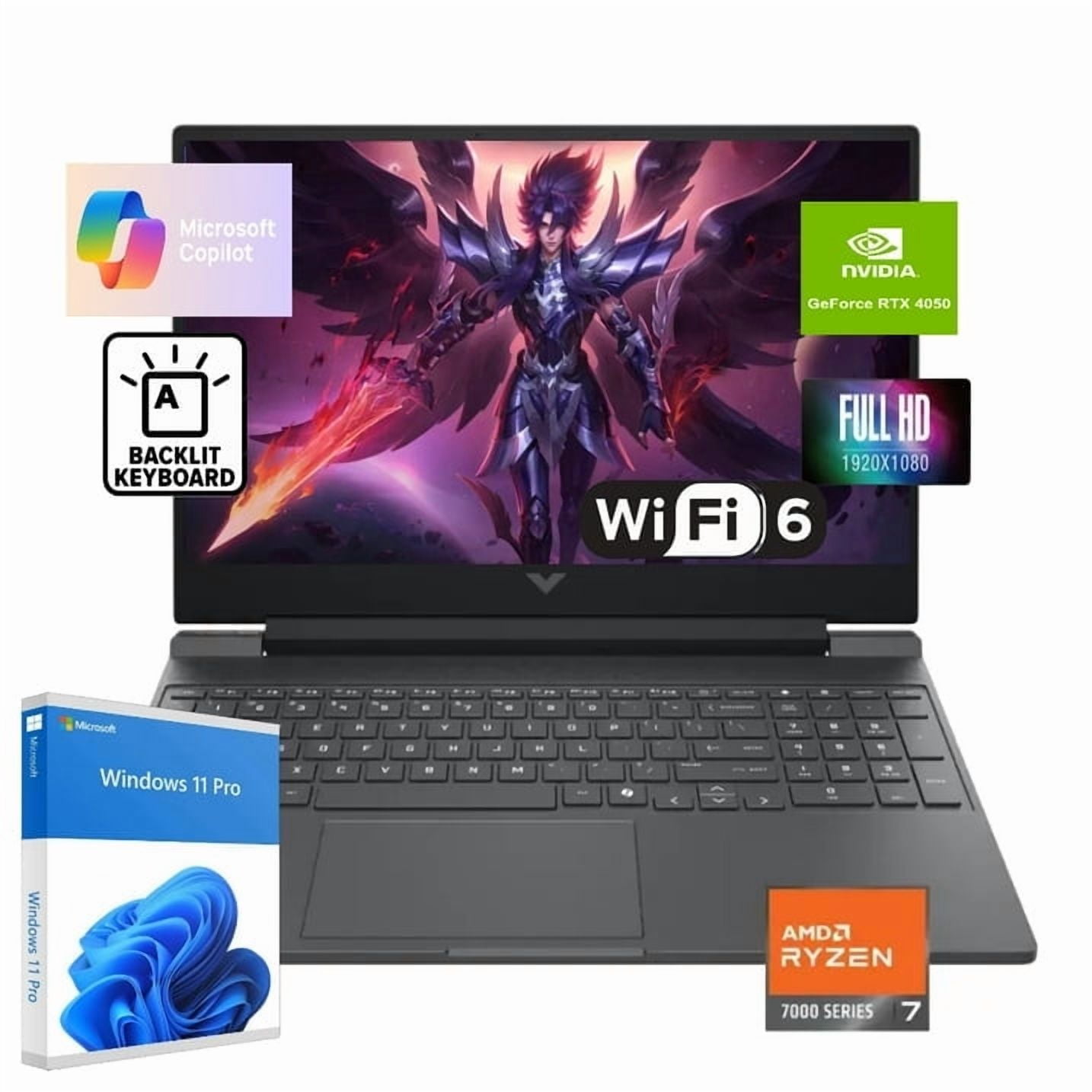 HP Victus 15-fb3093dx 15.6" Gaming Laptop Computer, AMD Ryzen 7 7445HS ...