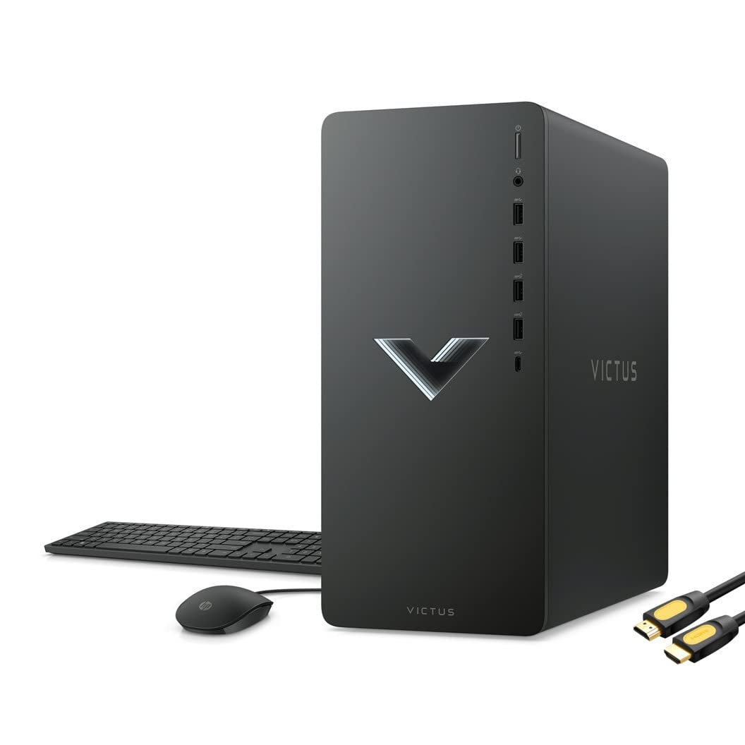 HP Victus 15L Gaming Desktop, AMD Ryzen 5 5600G(6 Cores up to 4.4GHz ...