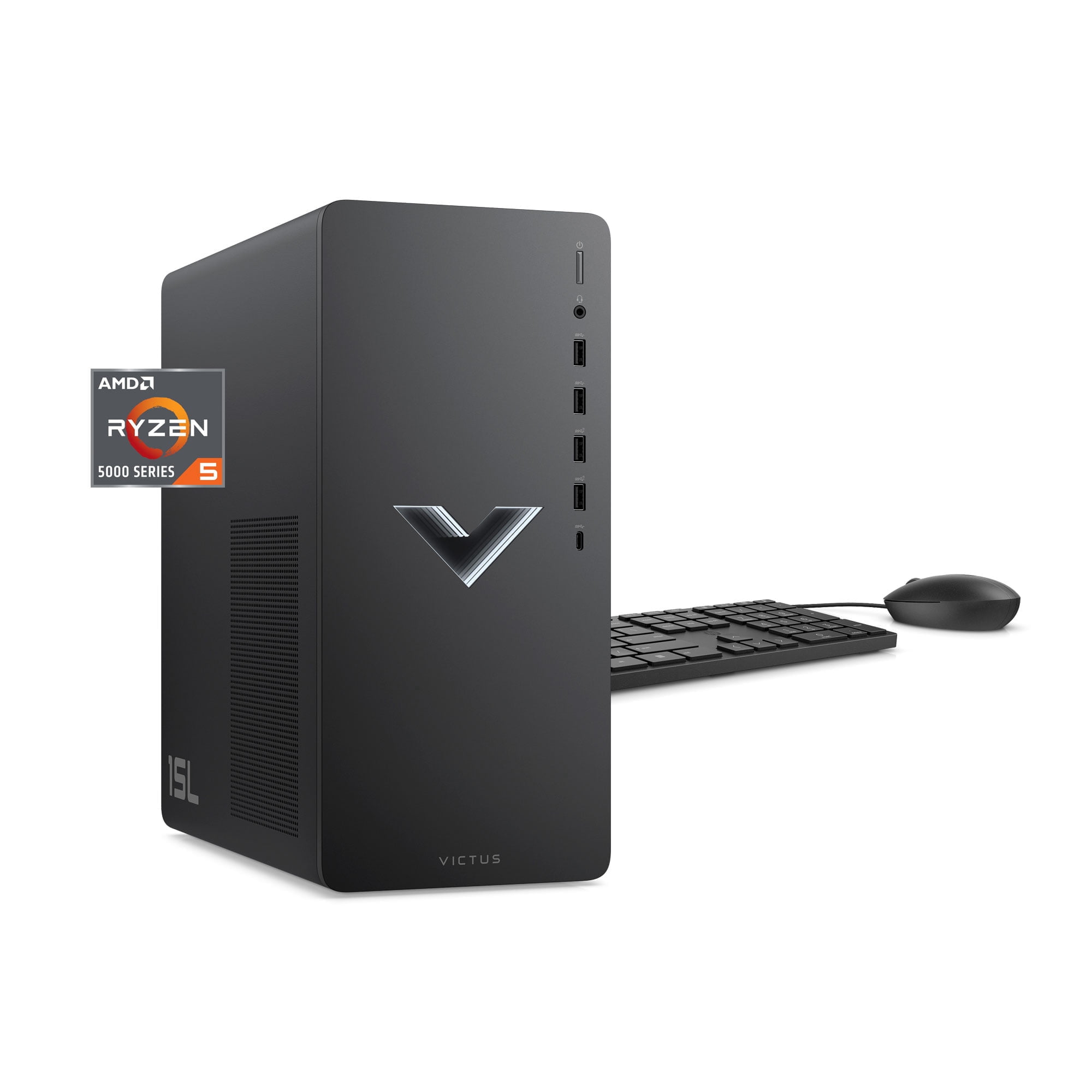 HP Victus 15L OMEN Prebuilt Gaming Tower, AMD Ryzen 5 5600G, RX6400 ...