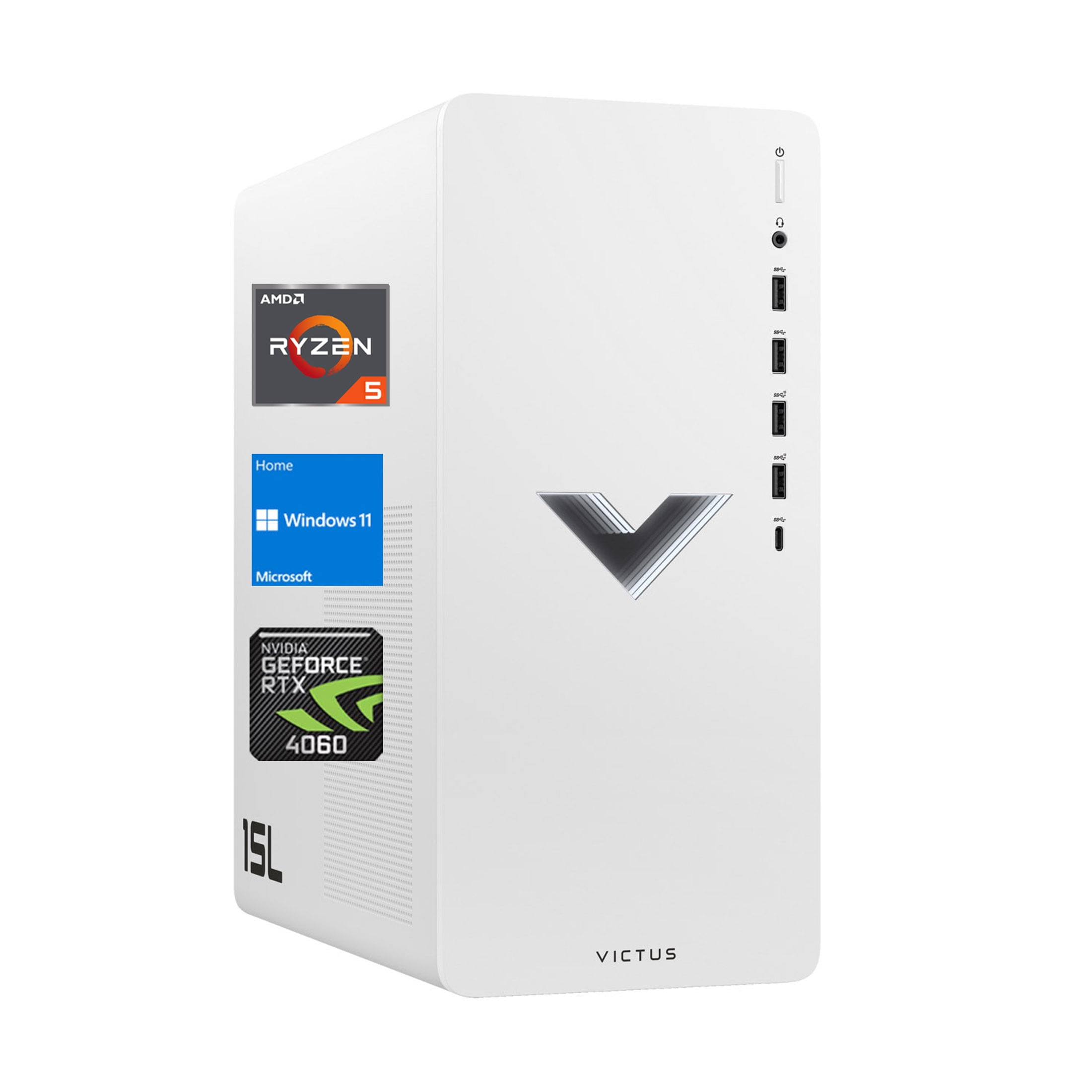 HP Victus 15L Gaming Tower Desktop, AMD Ryzen 5 5600G, GeForce RTX 4060 ...