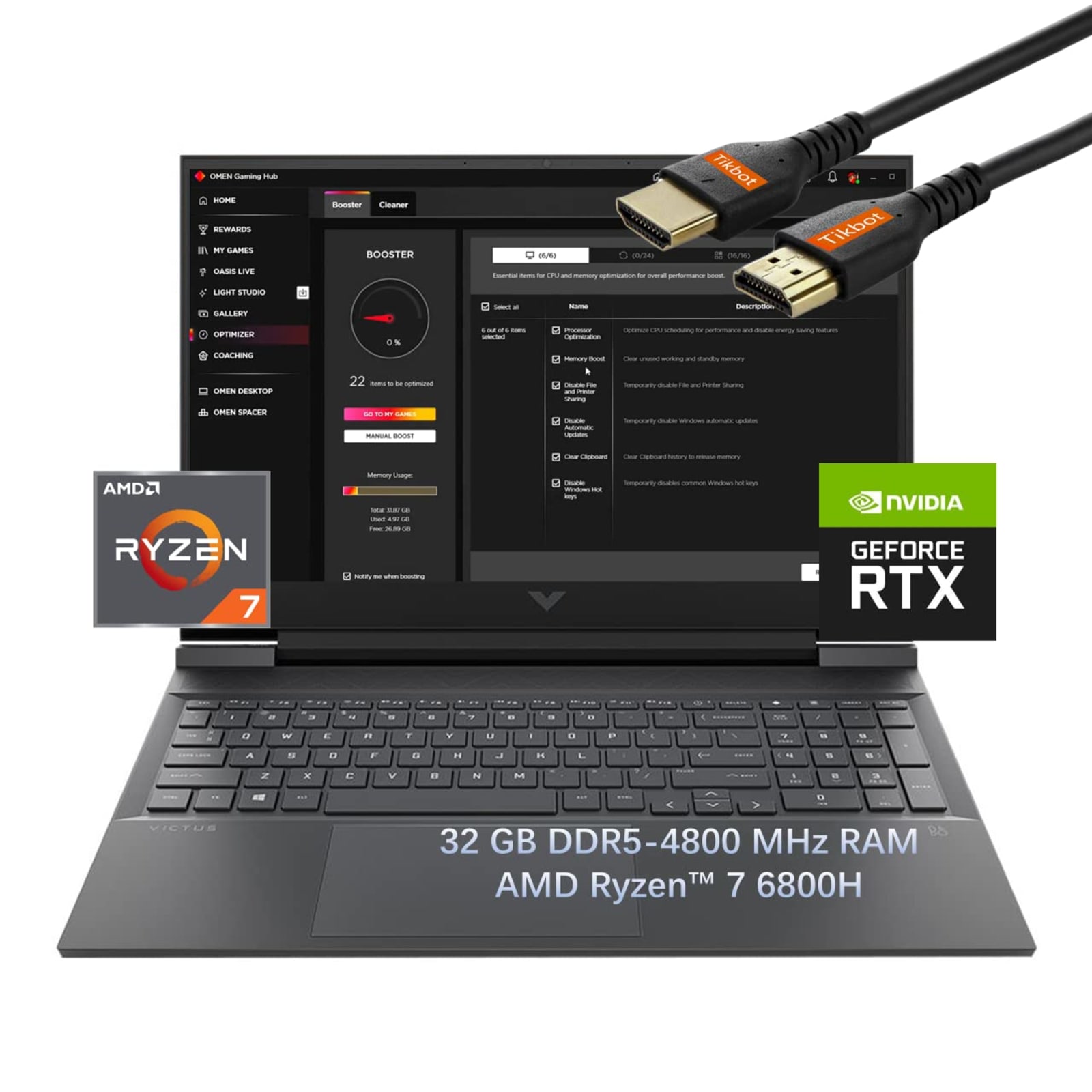 HP Victus 16 AMD 2023 Laptop | 16" 1920x1080 FHD | Ryzen 7 - 6800H ...