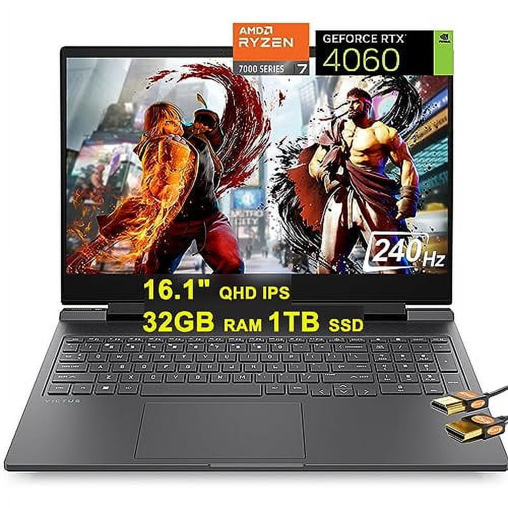 HP Victus 16 Gaming Laptop 16.1" QHD IPS 240Hz AMD 8-Core Ryzen 7 ...