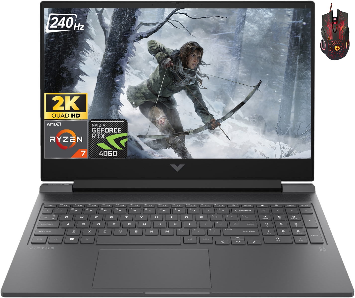 HP Victus Gaming 16" QHD Laptop, AMD Ryzen 7 7000 Series, 32GB RAM DDR5, 2TB SSD, NVIDIA GeForce ...