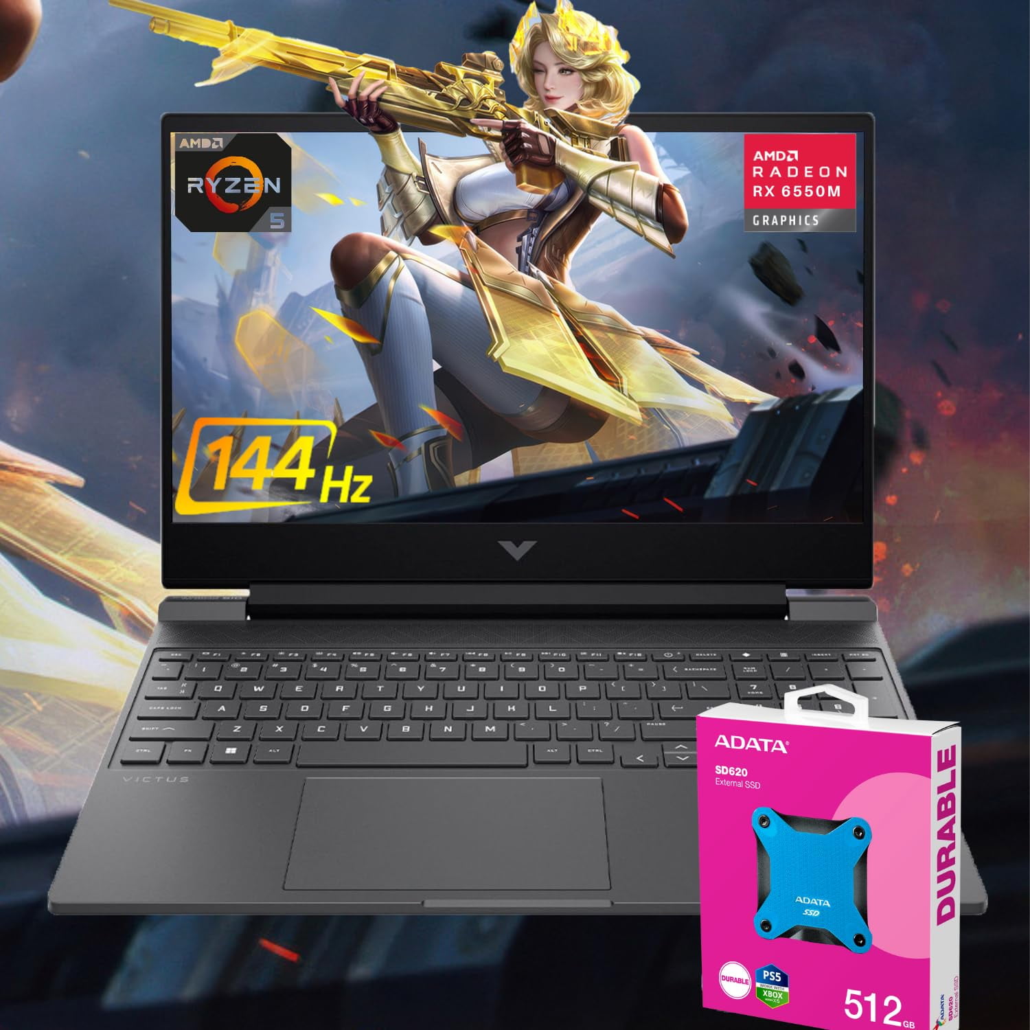 HP Victus Ryzen 5 Gaming Laptop, 15.6 FHD 144Hz, Ryzen 5 7535HS (Beats Intel i5-13420H), AMD ...