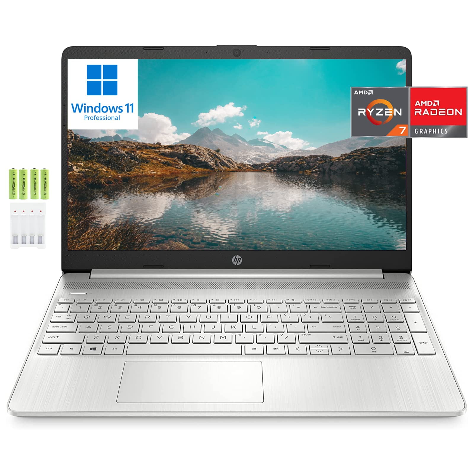 HP Windows 11 Pro 15 15.6" HD Business Laptop Computer, AMD Ryzen 7 ...