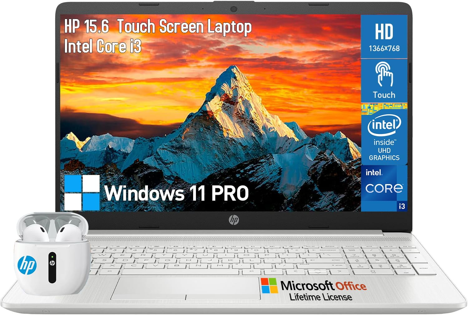 HP [Windows 11 Pro] 15.6" HD Touchscreen Business Laptop, 11th Gen ...