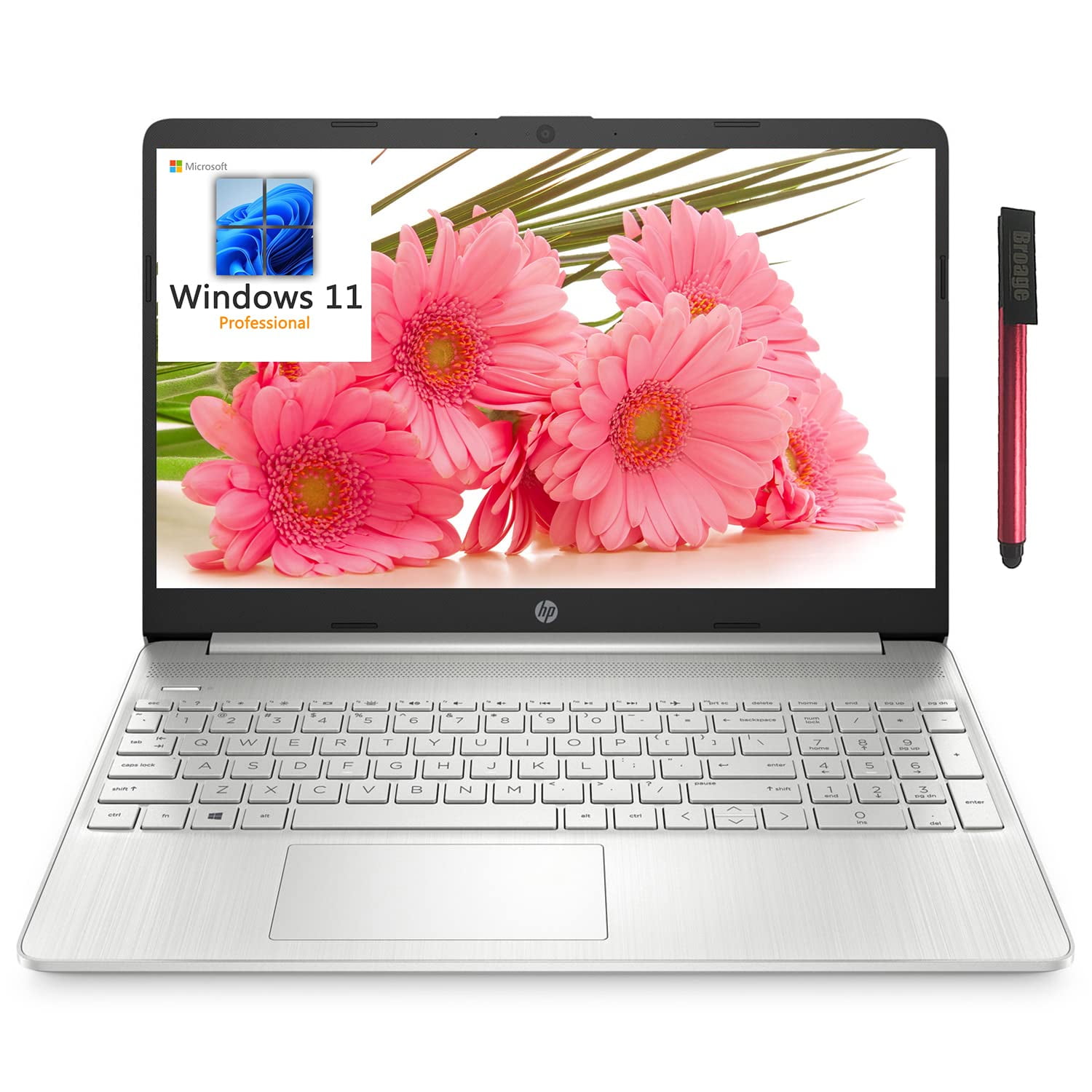 HP [Windows 11 Pro] 15 Business Laptop, 15.6" FHD Micro-Edge, Quad-Core ...