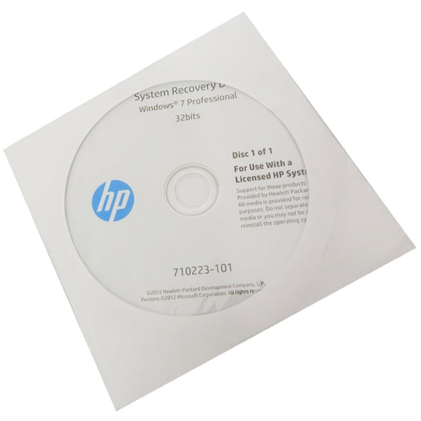 HP Windows 7 Pro 32bits DVD System Recovery 710223-101 - Walmart ...