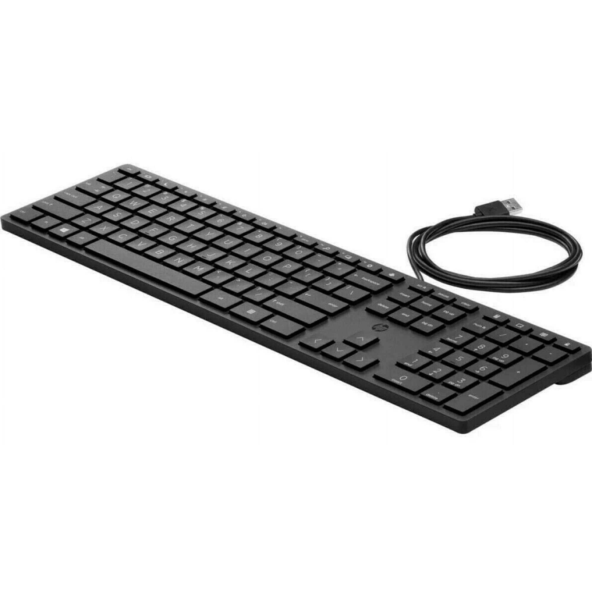 HP Wired Desktop 320K Keyboard, Black, USB Connection, Quiet Keys ...