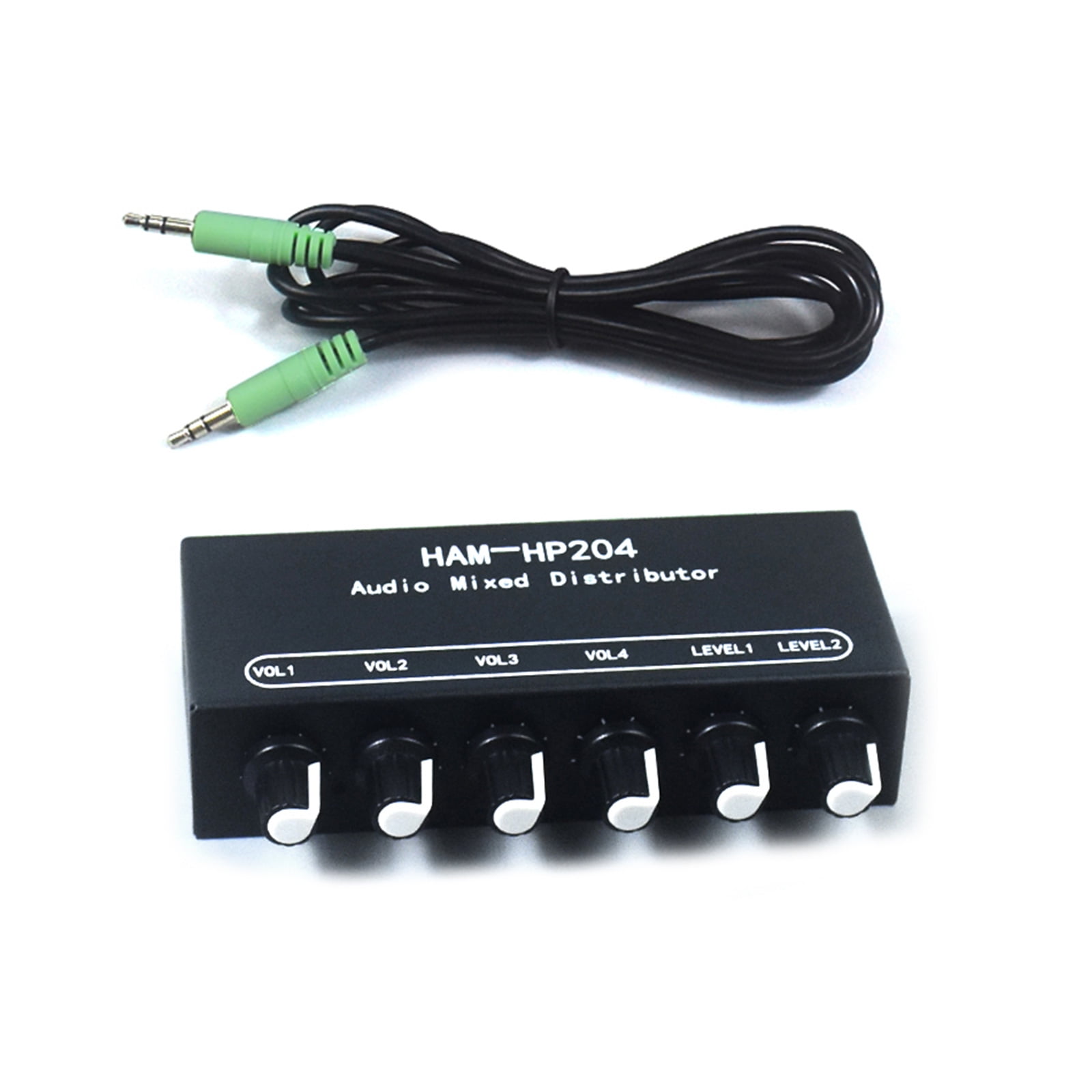 HP204 Stereo Headphones Amplifier Mixer 2 Channel Input 4 Output for ...