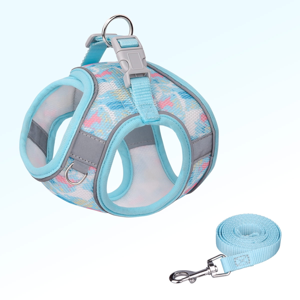 HP214--1pc pet dog & cat summer mesh harness with 1.5-meter pet leash ...