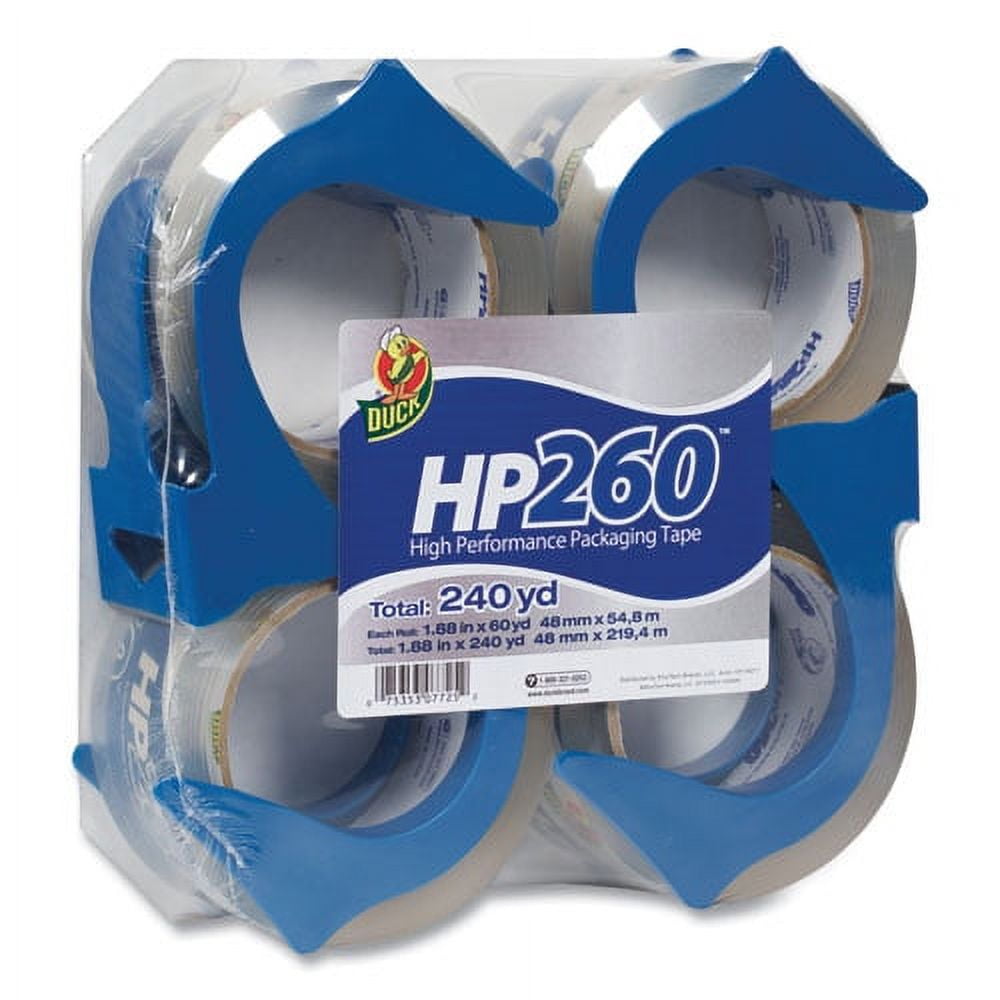 HP260 Packaging Tape With Dispenser, 3" Core, 1.88" X 60 Yds, Clear, 4 ...