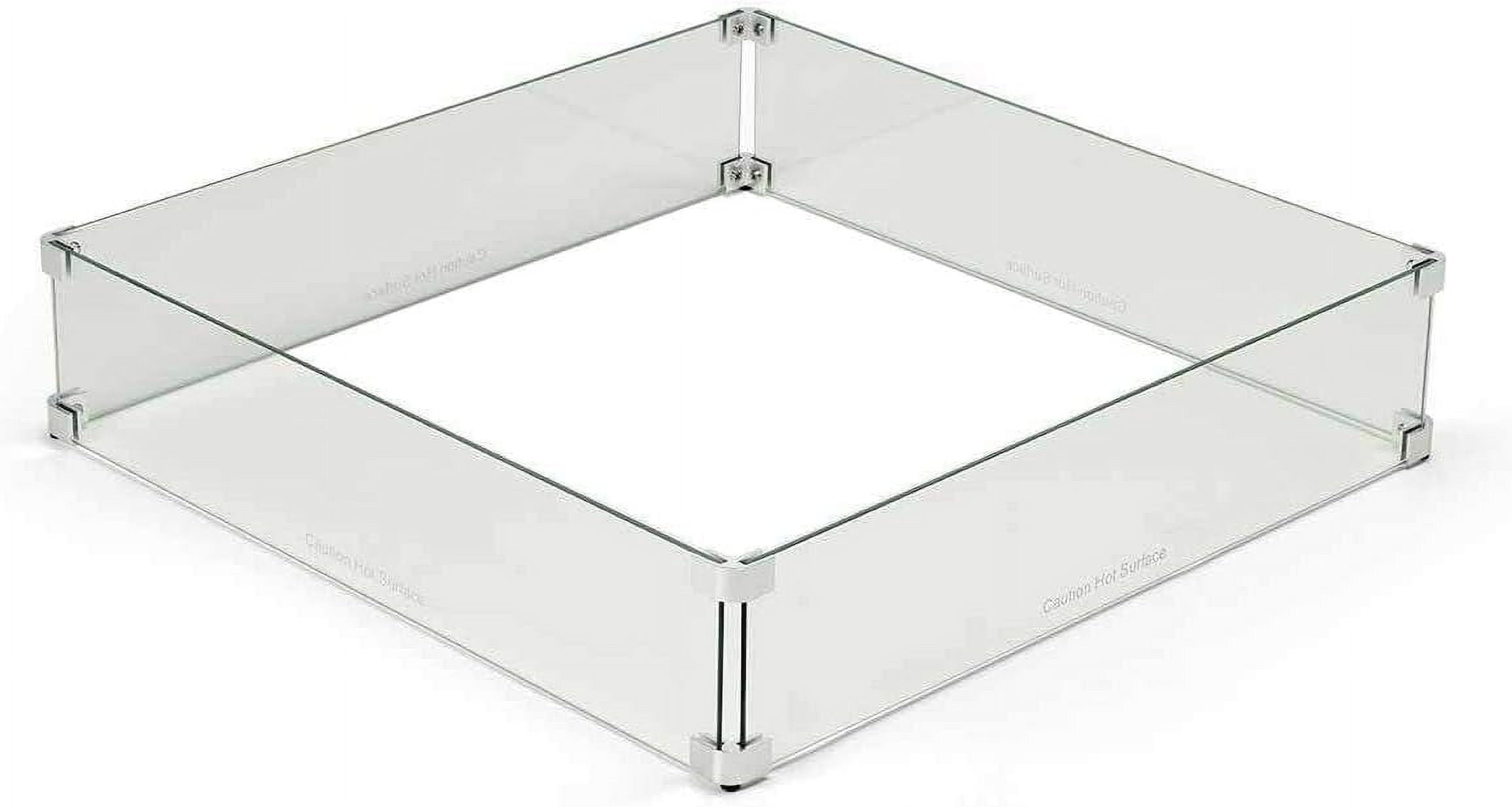 HPC Fire Square Fire Pit Glass Wind Guard (WG31-SQ), 31-Inch - Walmart.com