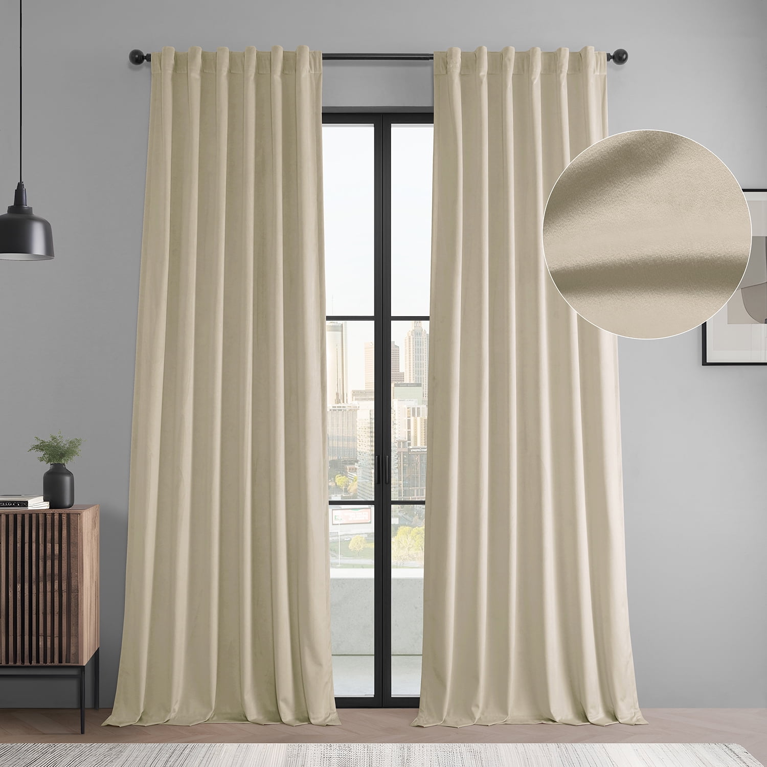 HPD Half Price Drapes Basic Deluxe Velvet Room Darkening Curtains with ...