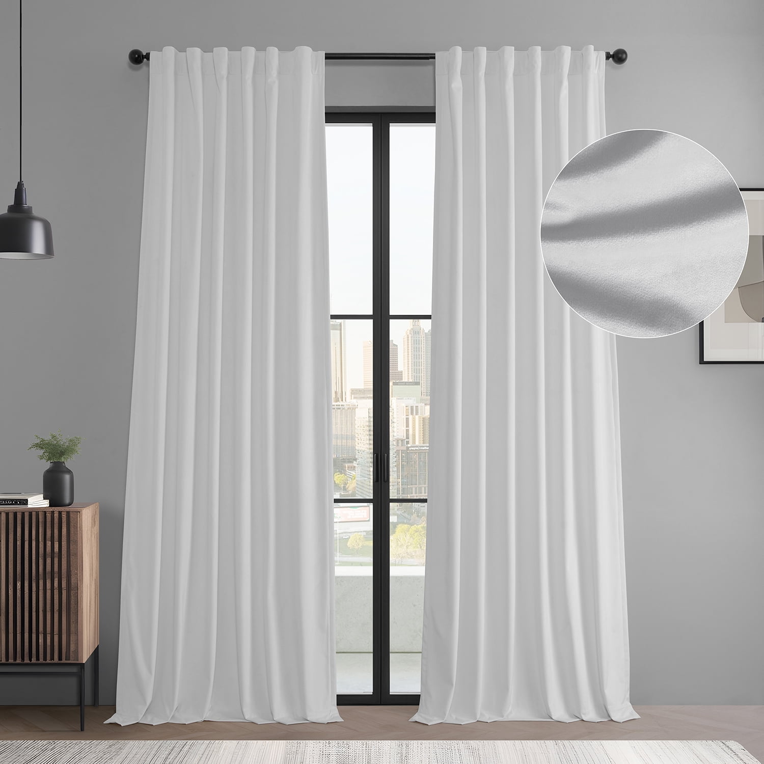 HPD Half Price Drapes Basic Deluxe Velvet Room Darkening Curtains with ...