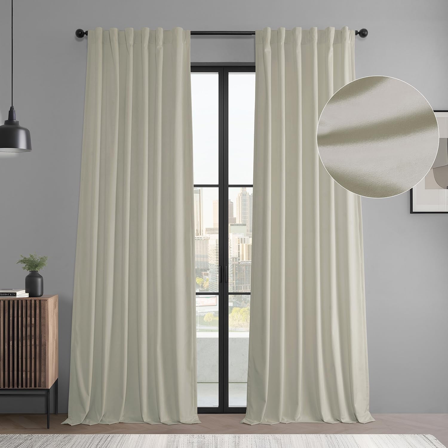 HPD Half Price Drapes Basic Deluxe Velvet Room Darkening Curtains with ...