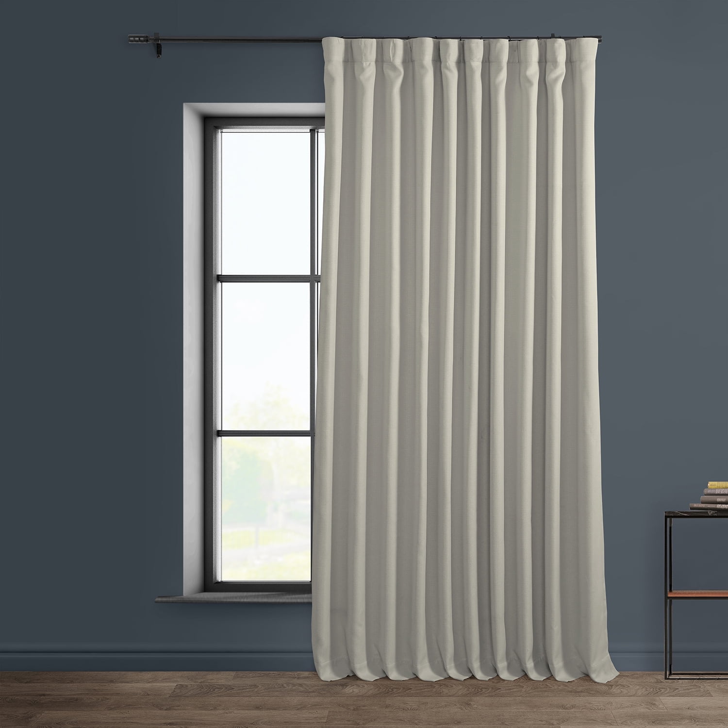 HPD Half Price Drapes Birch Extra Wide Faux Linen Room Darkening ...