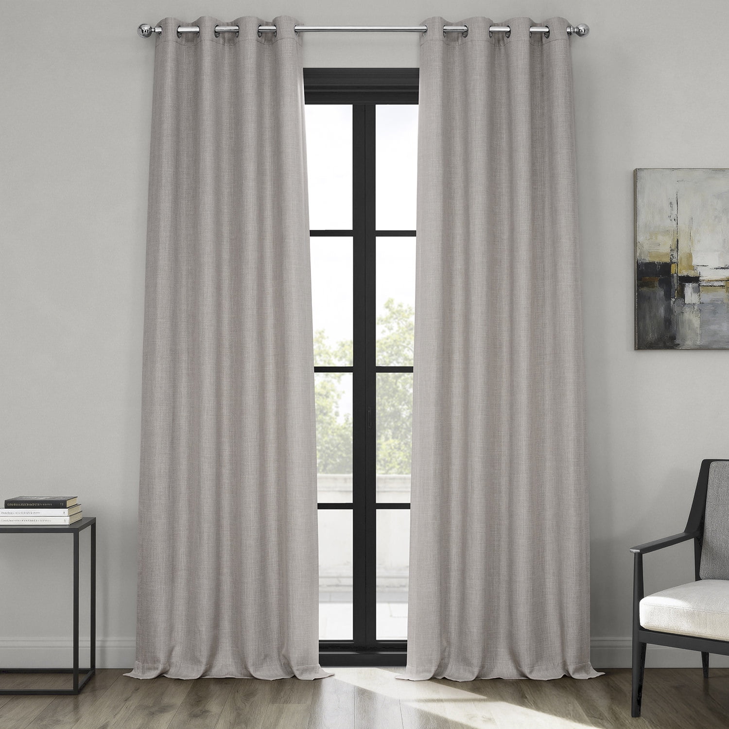 HPD Half Price Drapes Clay Grommet Faux Linen Room Darkening Curtains ...